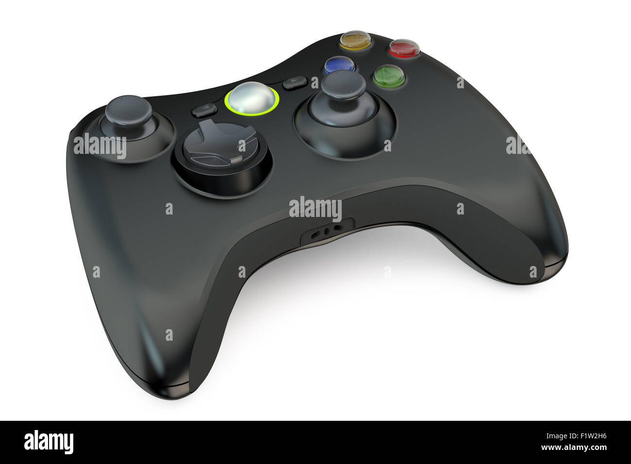 black Gamepad isolated on white background Stock Photo - Alamy