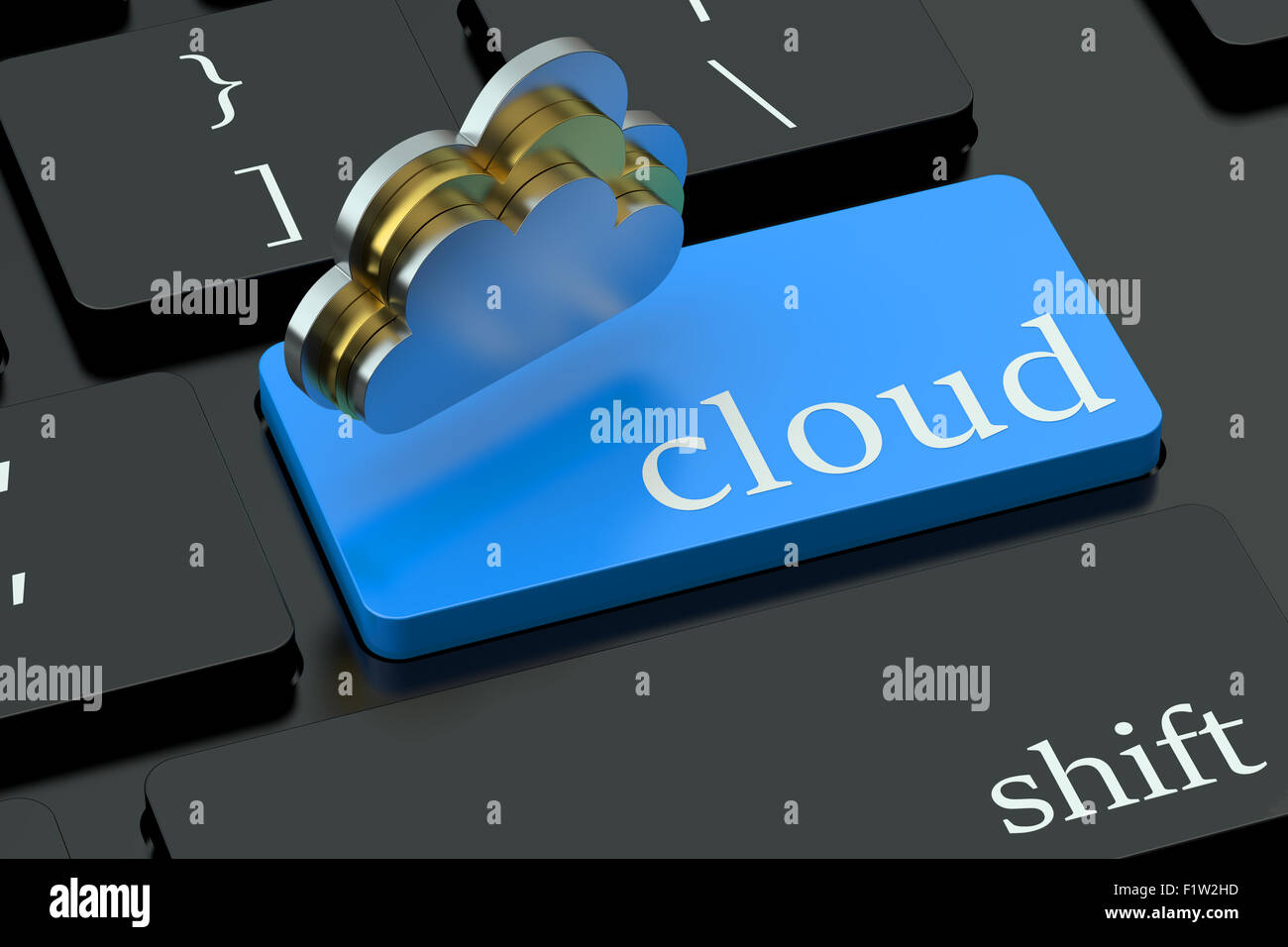 Cloud concept on blue keyboard button Stock Photo - Alamy