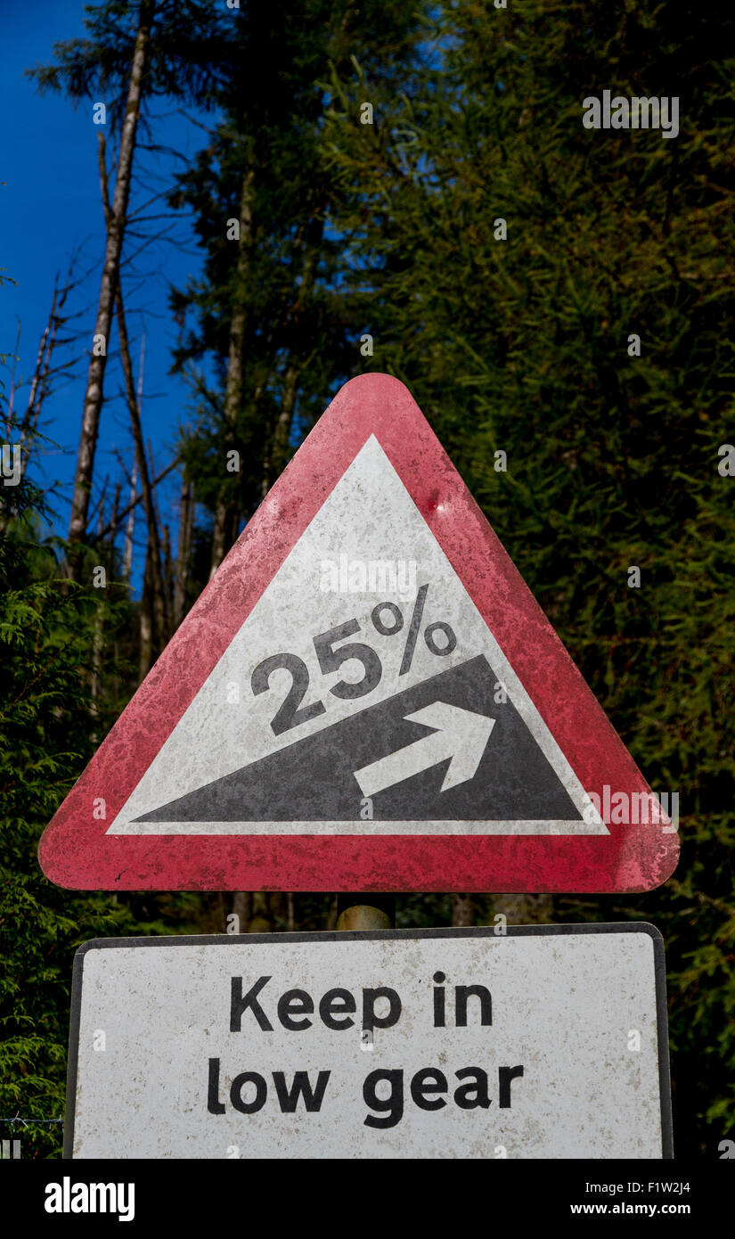 Uphill road sign hi-res stock photography and images - Alamy