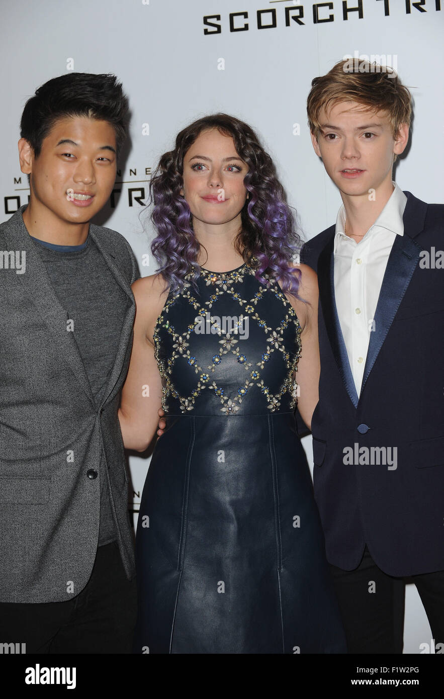 London, UK.. 7th Sep, 2015. Ki Hong Lee, Kaya Scodelario and Thomas ...