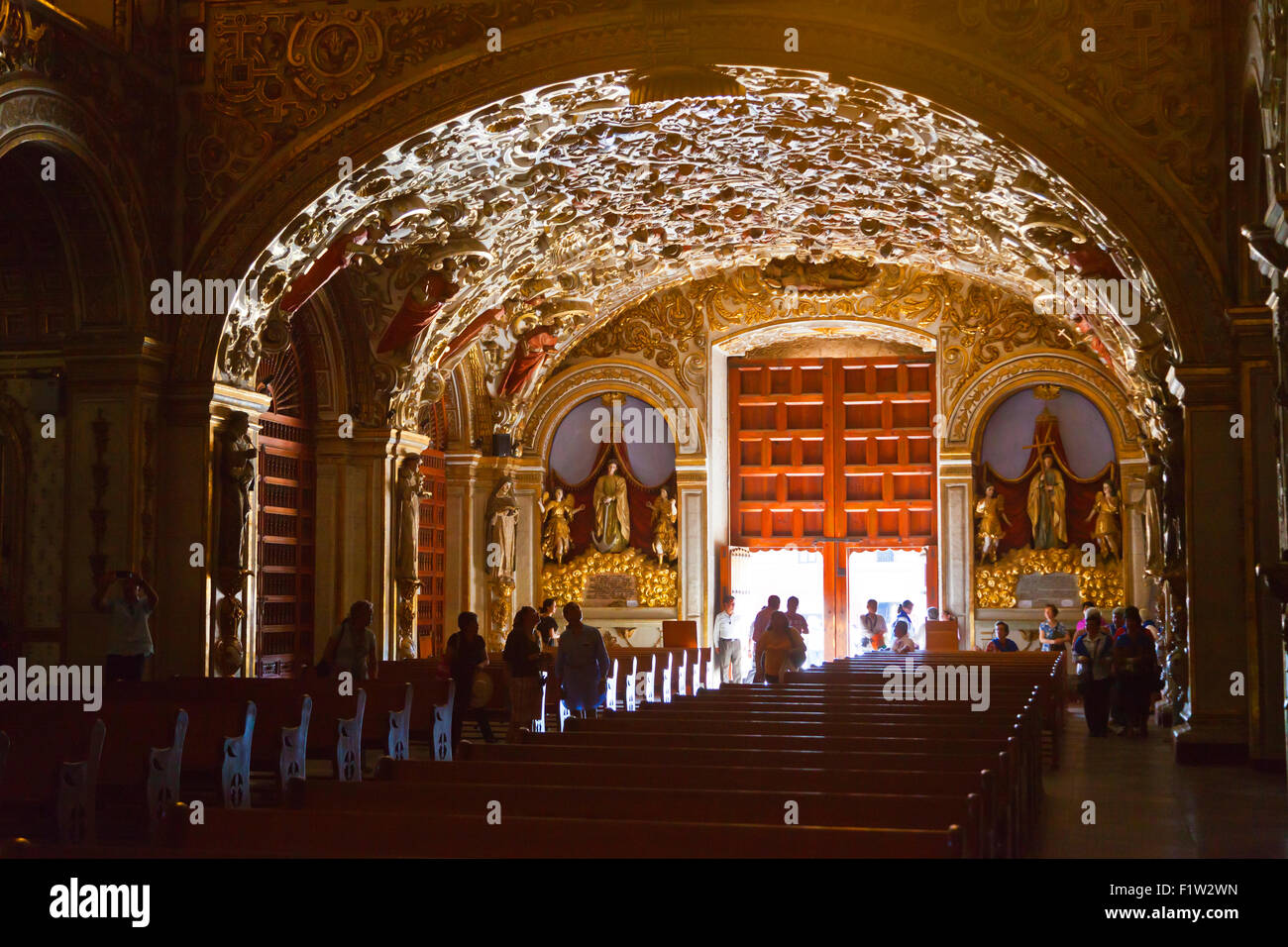 The ornate entrance of the SANTA DOMINGO CHURCH built in 1575 and is a ...