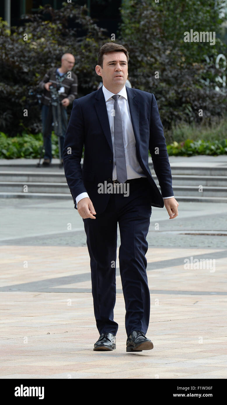 Andy Burnham Labour MP for Leigh out and about in Media City ...