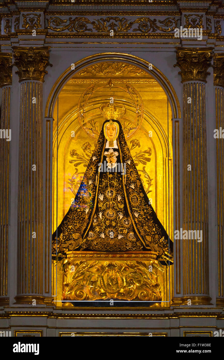 Statue of THE VIRGIN OF SOLEDAD inside LA SOLEDAD CHURCH also called ...