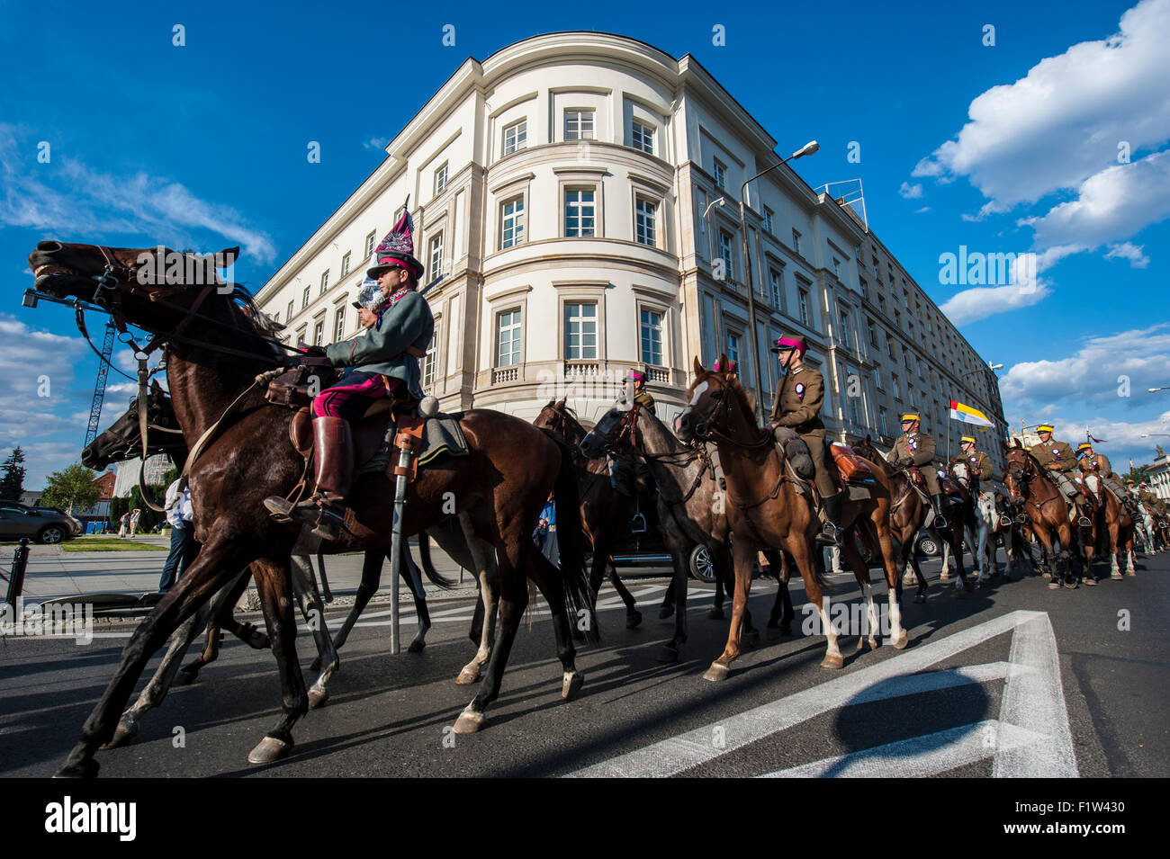 Warsaw, Poland. Public parade of Polish cavalry in the streets of the ...