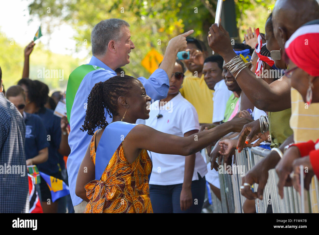 Brooklyn, United States. 07th Sep, 2015. Mayor Bill de Blasio and his ...