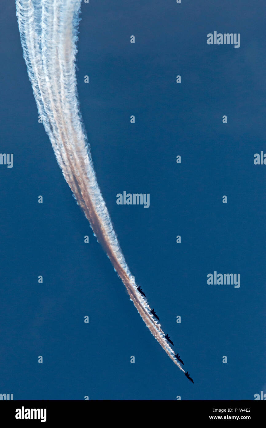 The Blue Angels performing over Seattle during the 2015 Seafair Air ...