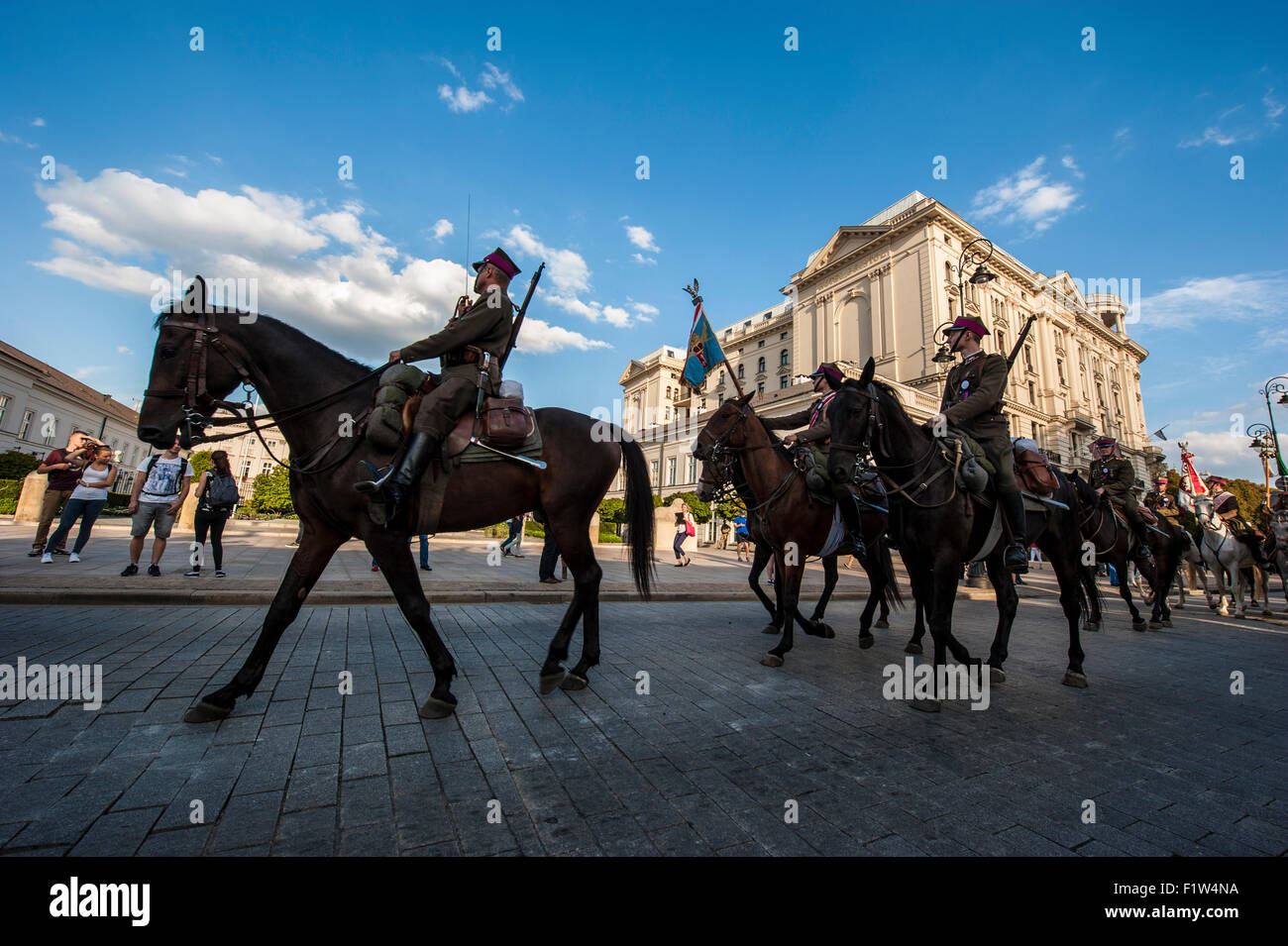 Warsaw, Poland. Public parade of Polish cavalry in the streets of the ...