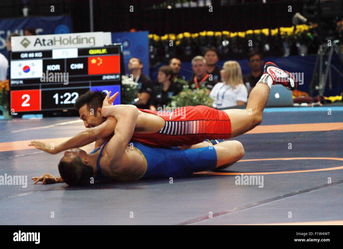 Las Vegas, Nevada, USA. 7th Sep, 2015. Korea's H Ryu defeats China's P ...