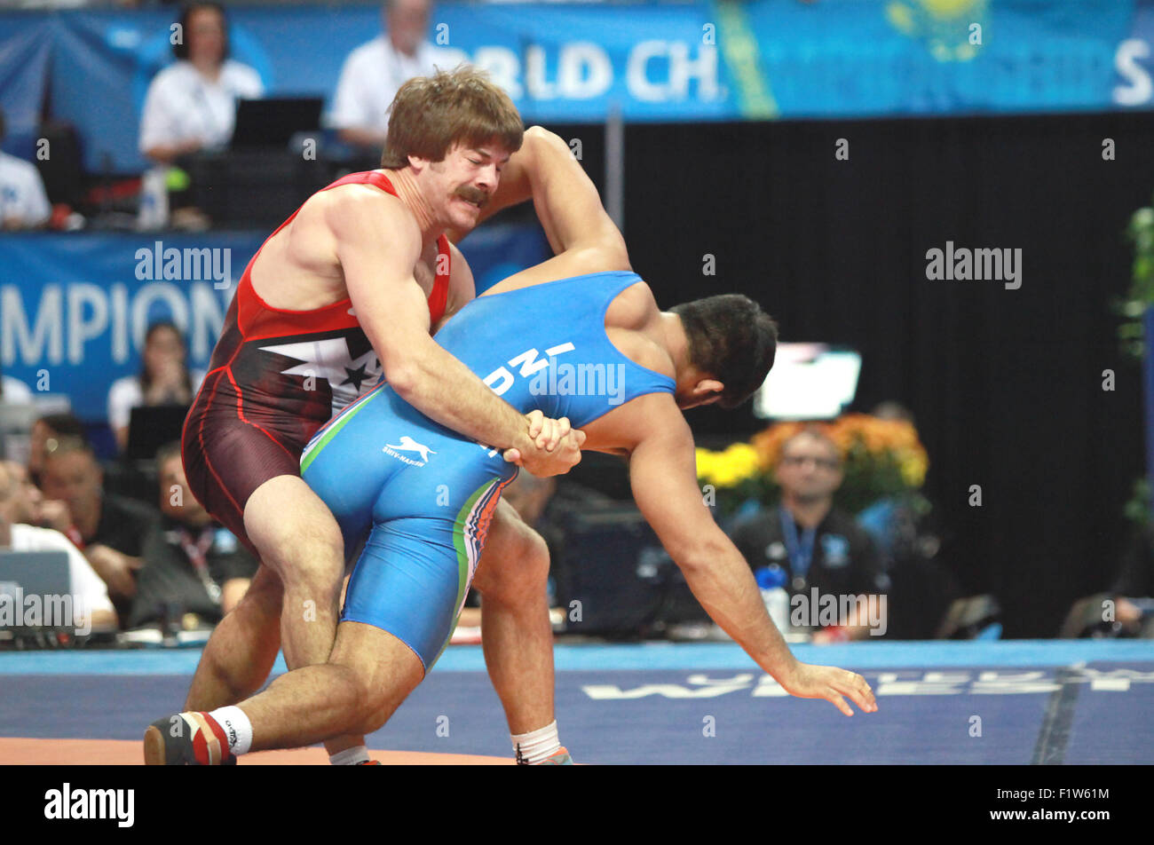 Las Vegas, Nevada, USA. 7th Sep, 2015. USA Andy Bisek defeats India's ...