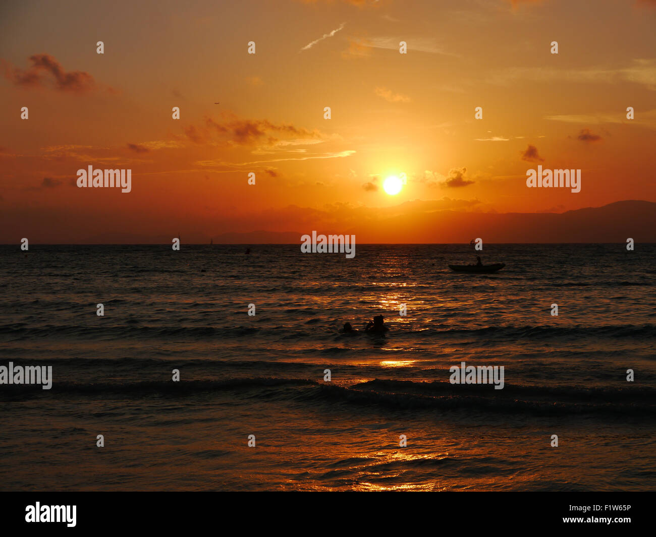 Sunset over the bay of Palma, Mallorca, Balearic islands, spain. Taken ...