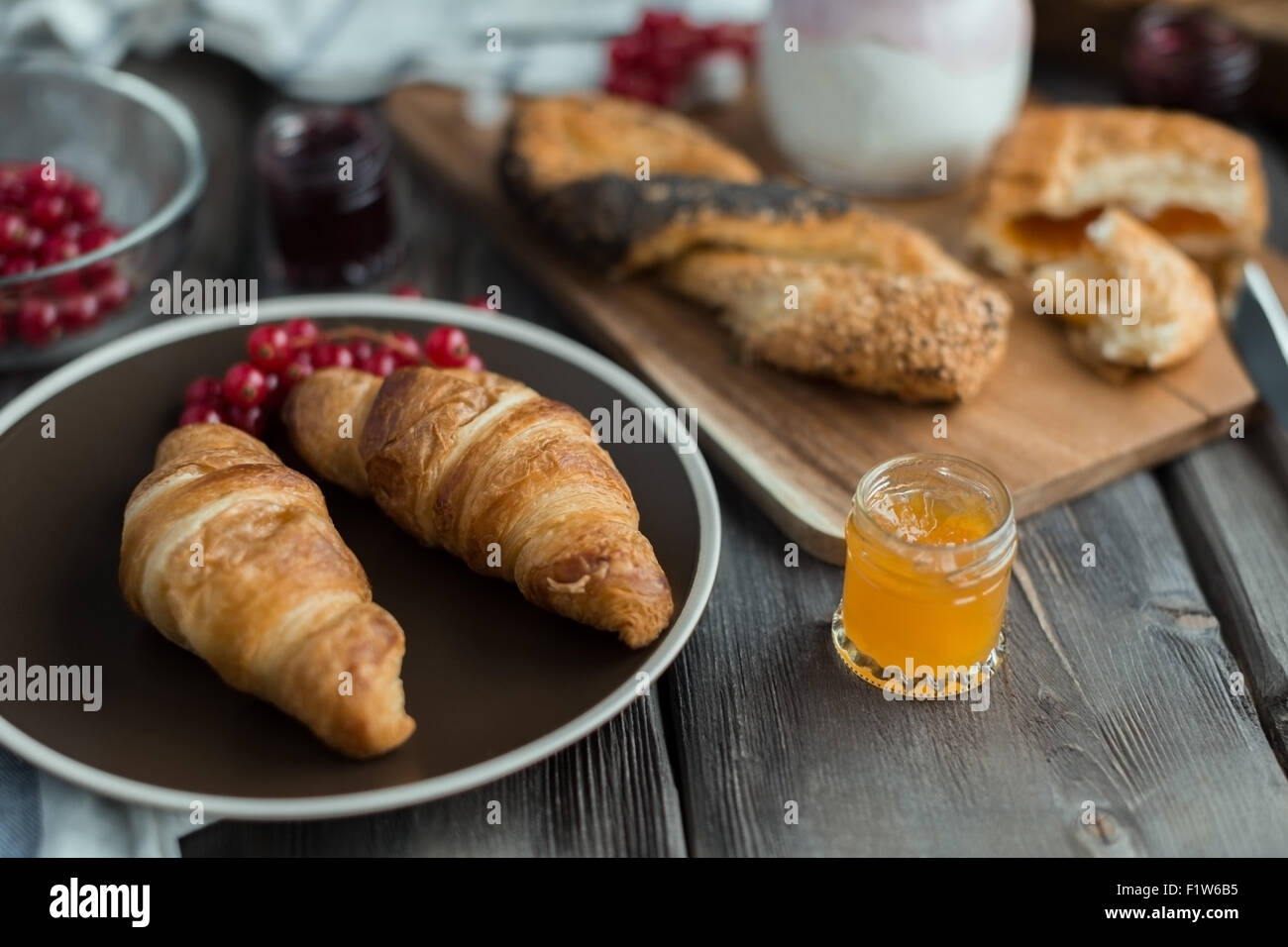 croissant with jam Stock Photo - Alamy