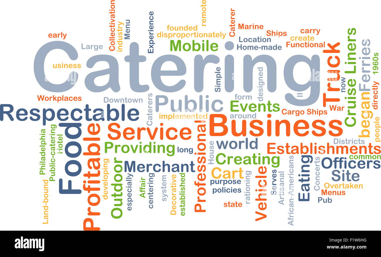 Background concept wordcloud illustration of catering Stock Photo - Alamy