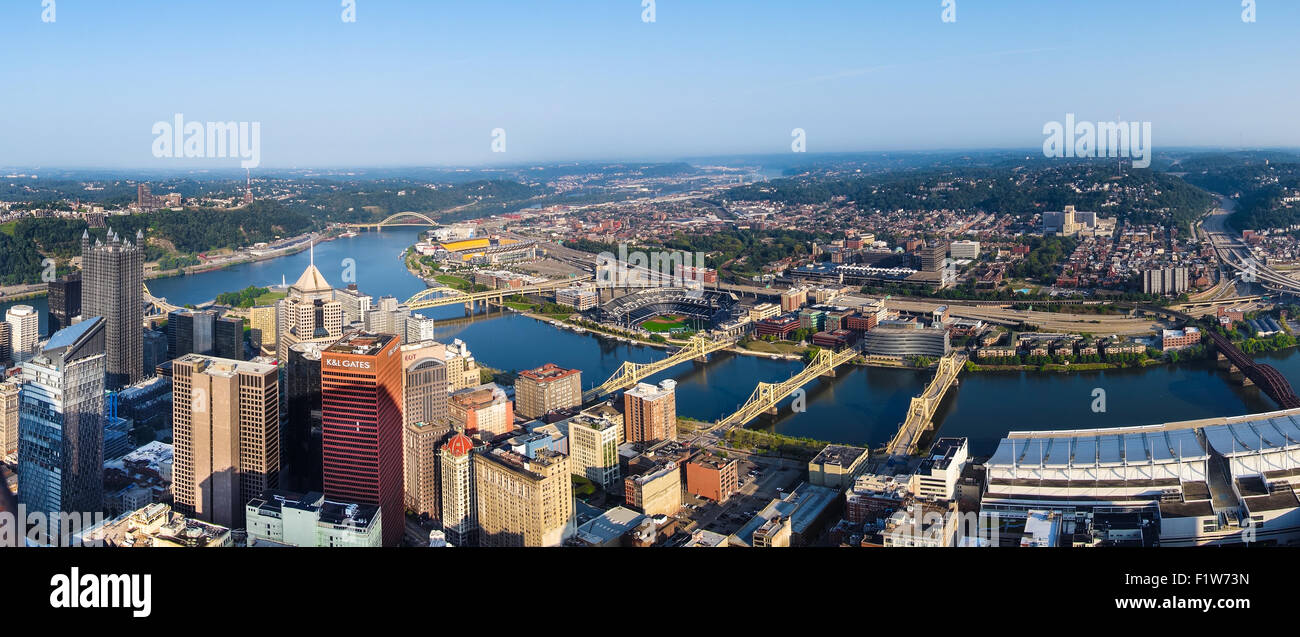 Pittsburgh skyline aerial hi-res stock photography and images - Alamy