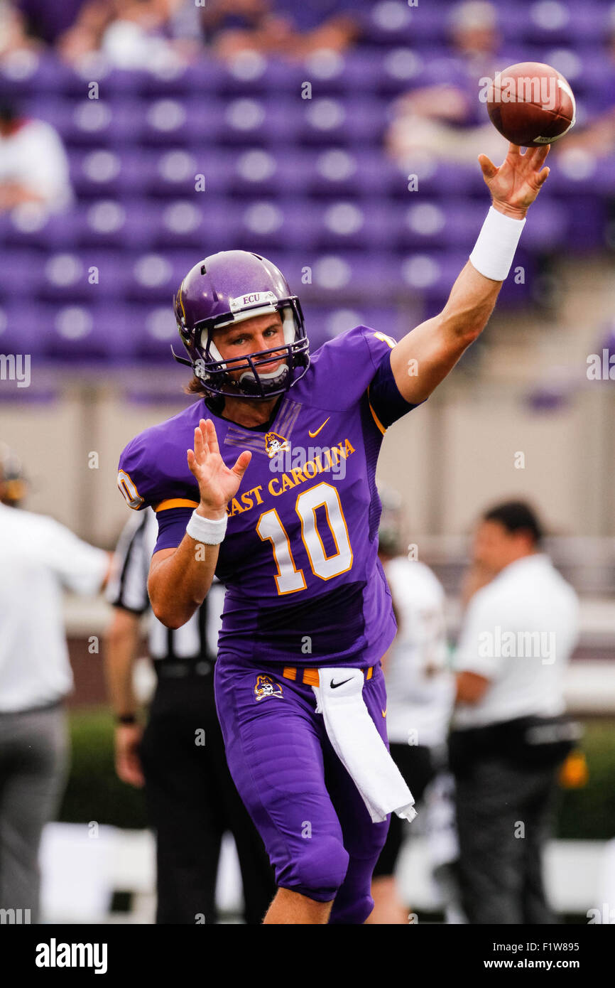 Greenville, NC, USA. 5th Sep, 2015. quarterback Blake Kemp (10) of the ...
