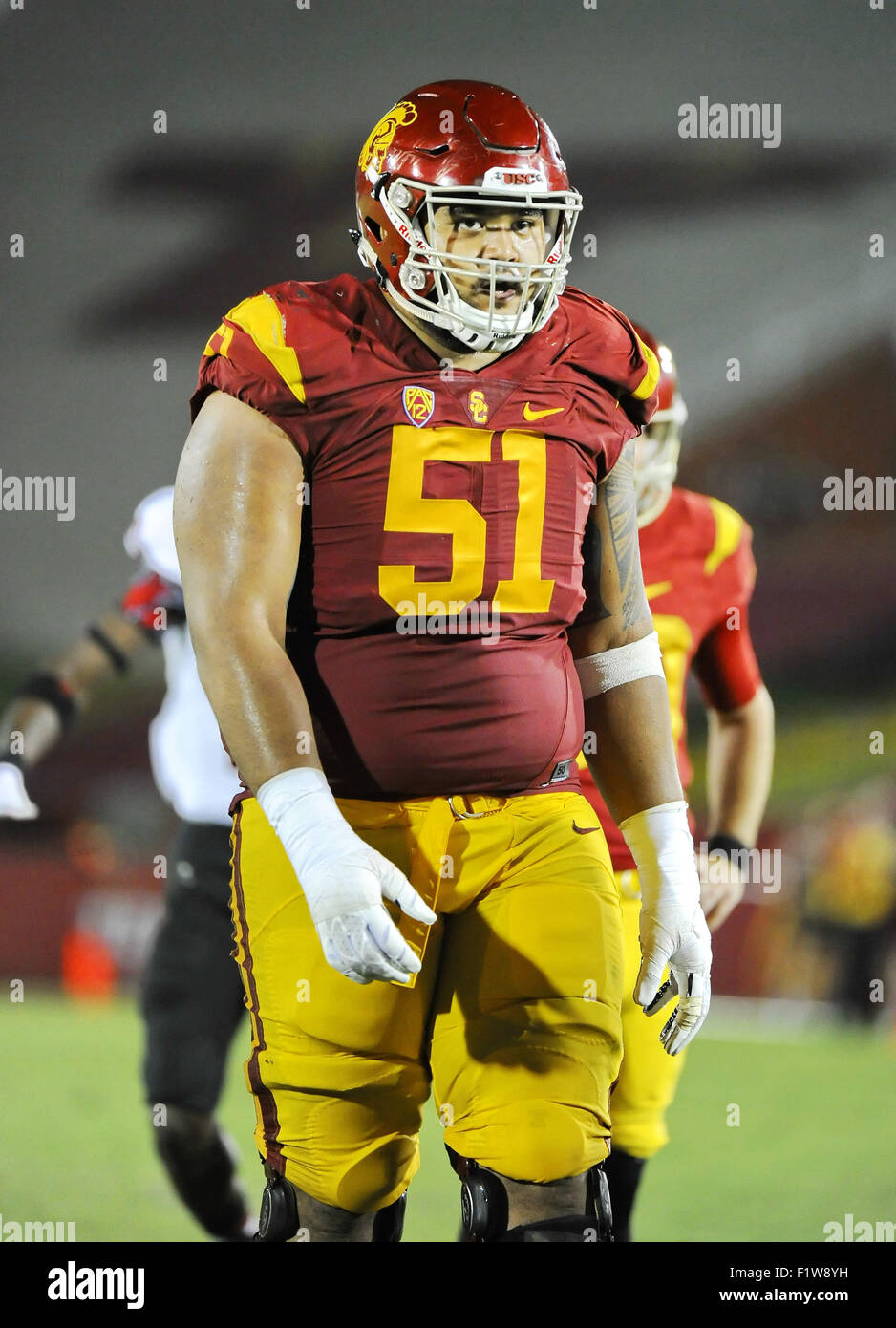 Los Angeles, CA, USA. 05th Sep, 2015. Damien Mama of the USC Trojans in ...