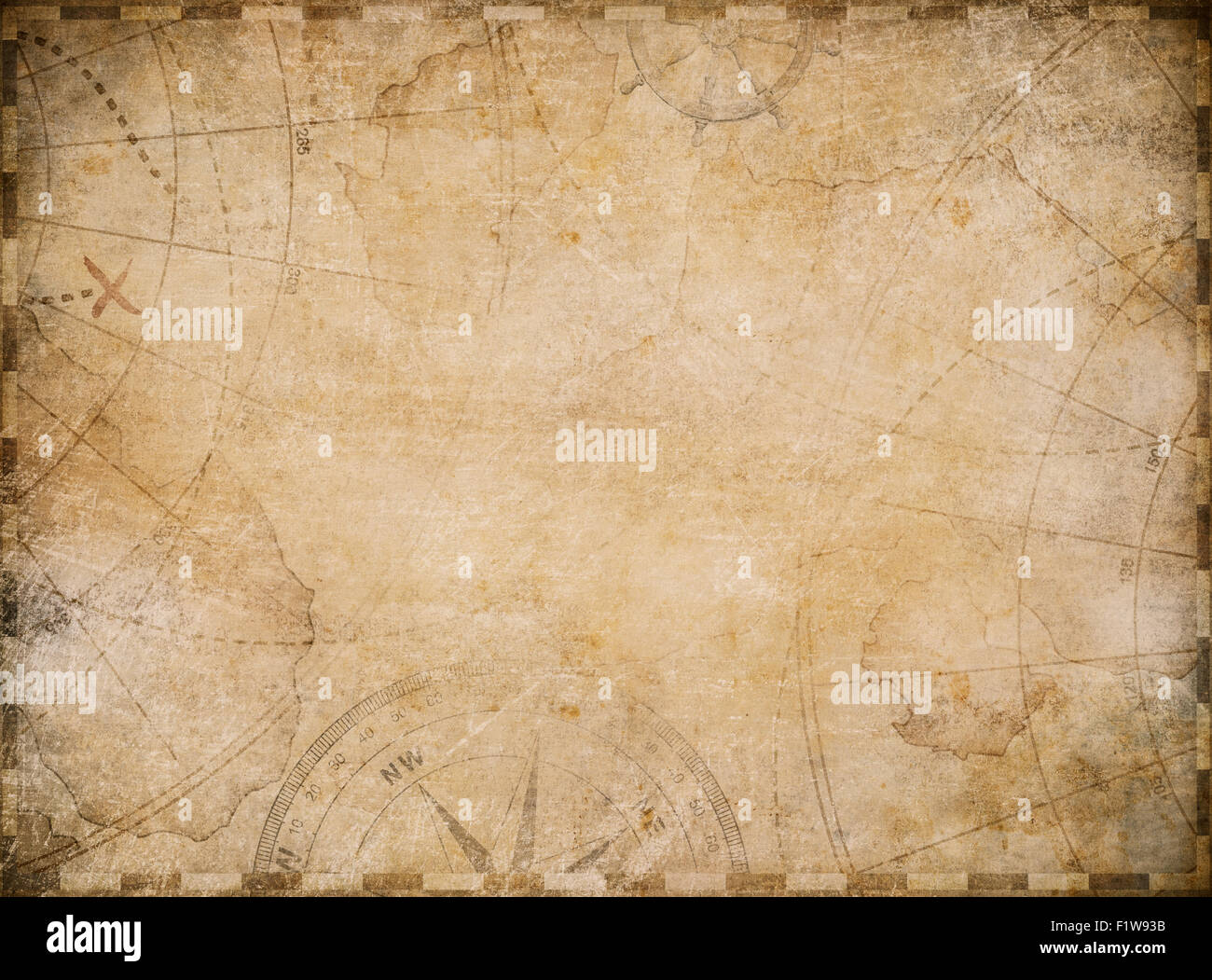 old nautical map background Stock Photo - Alamy