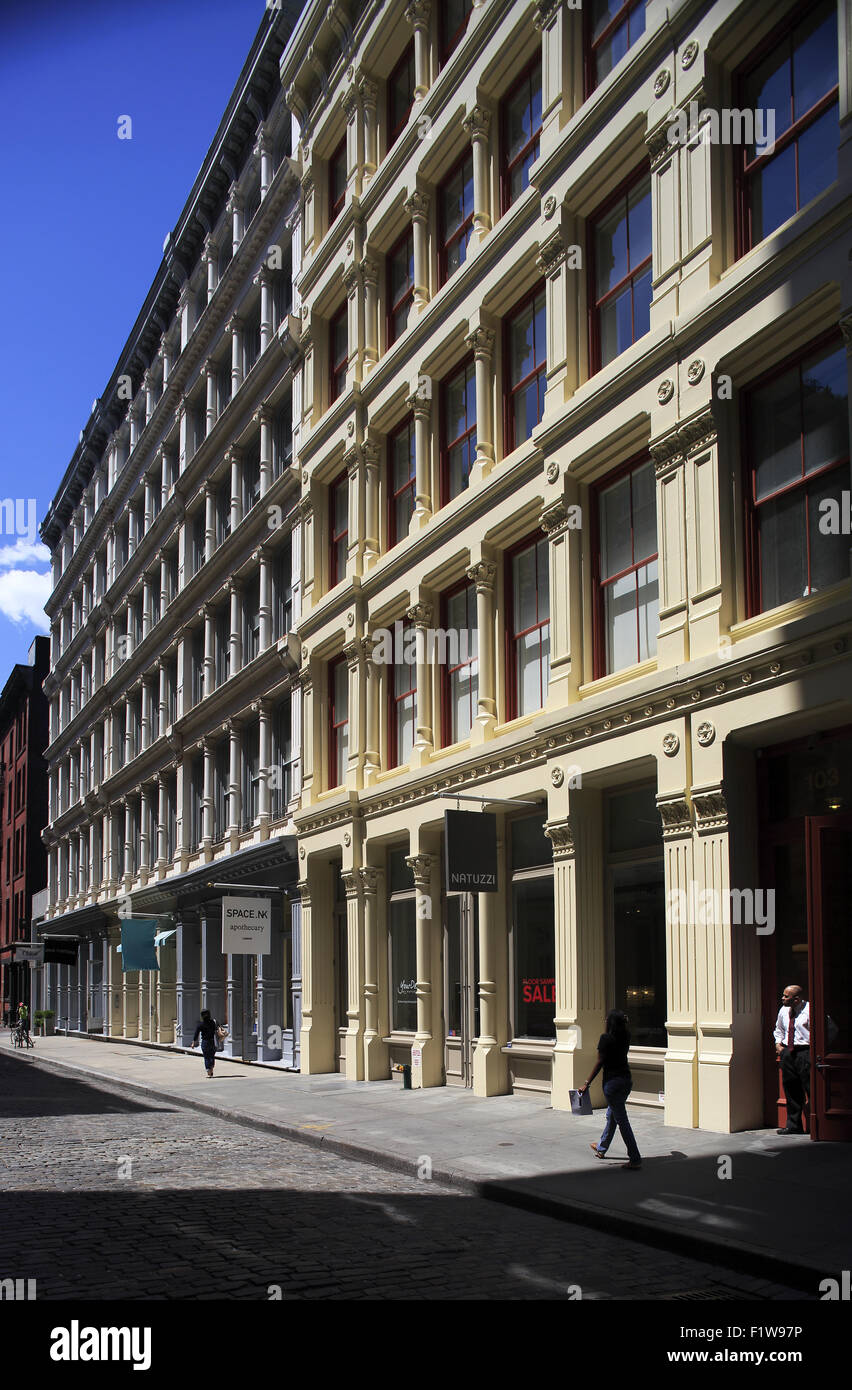 Cast-Iron buildings in Soho, Lower Manhattan, New York City USA Stock ...