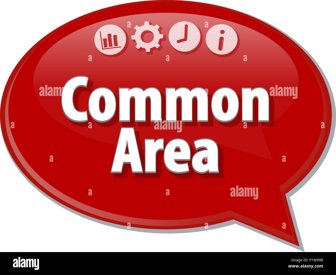 Speech bubble dialog illustration of business term saying Common Area ...
