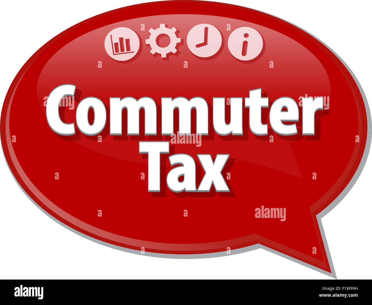 Speech bubble dialog illustration of business term saying Commuter Tax ...
