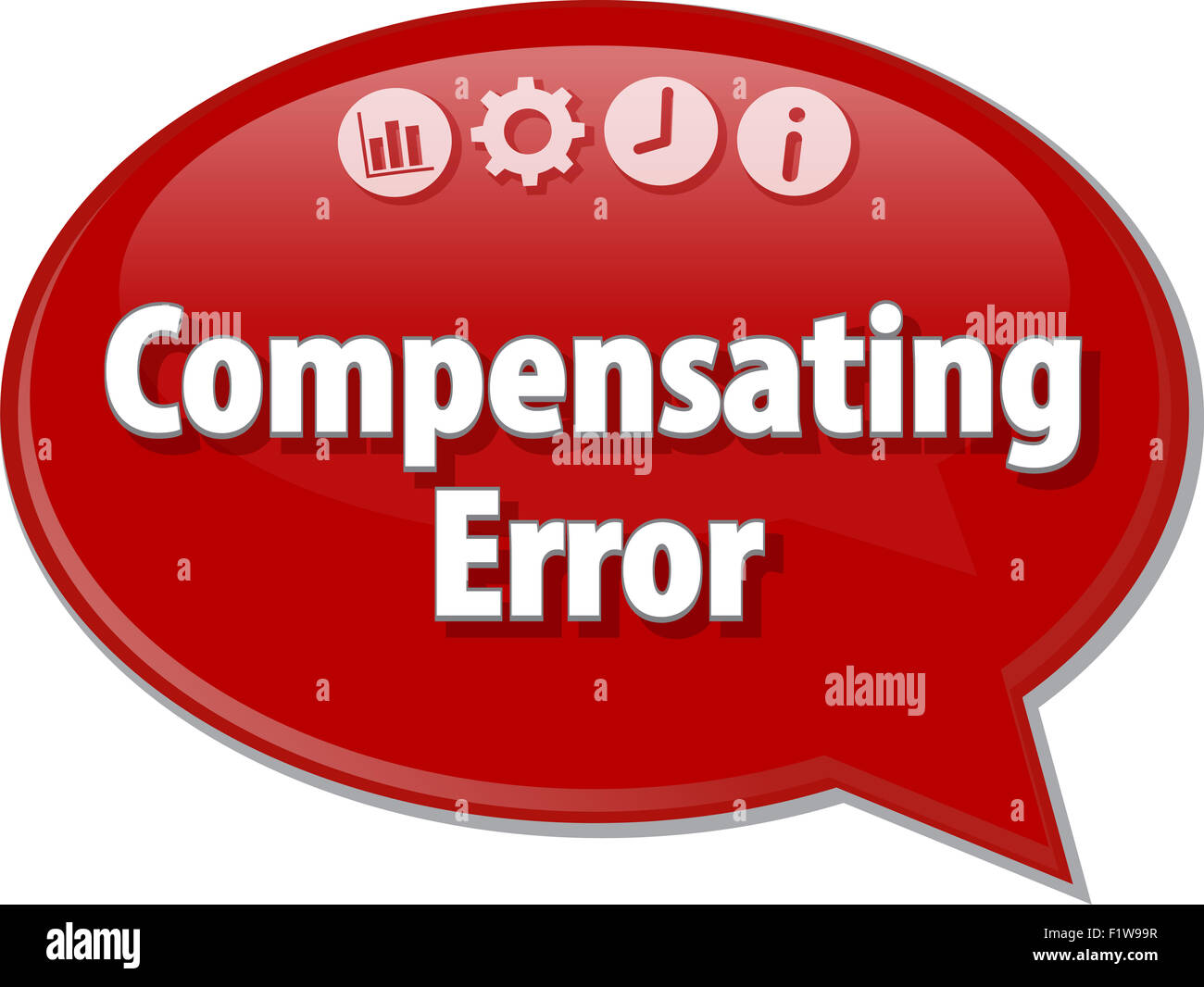 Speech bubble dialog illustration of business term saying Compensating ...