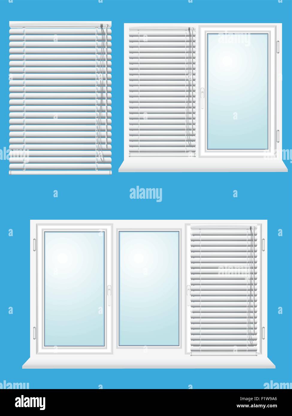 plastic window with jalousies vector illustration Stock Vector Image ...