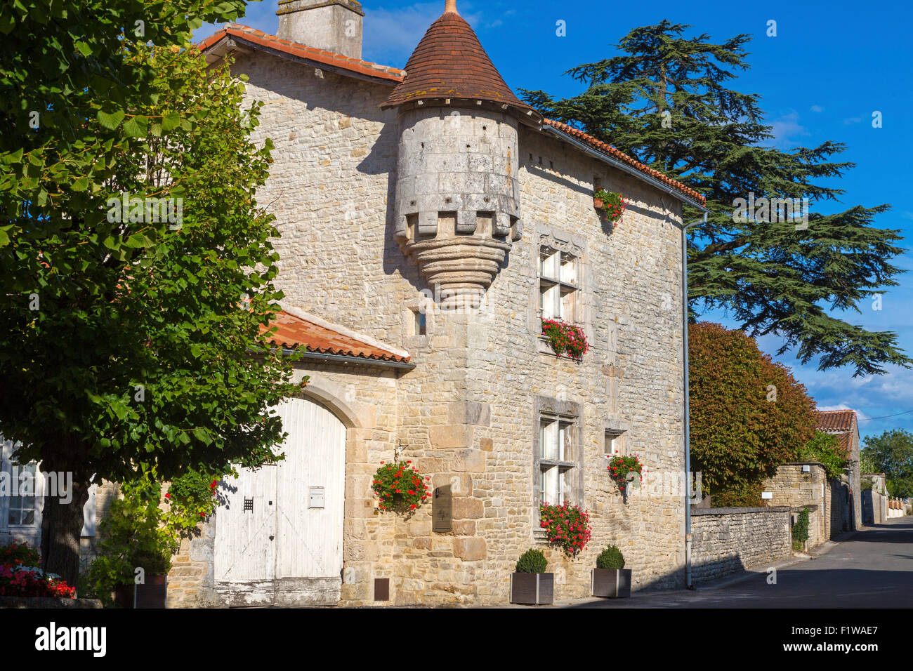 Village street, Tusson, Charente Maritime, France Stock Photo - Alamy