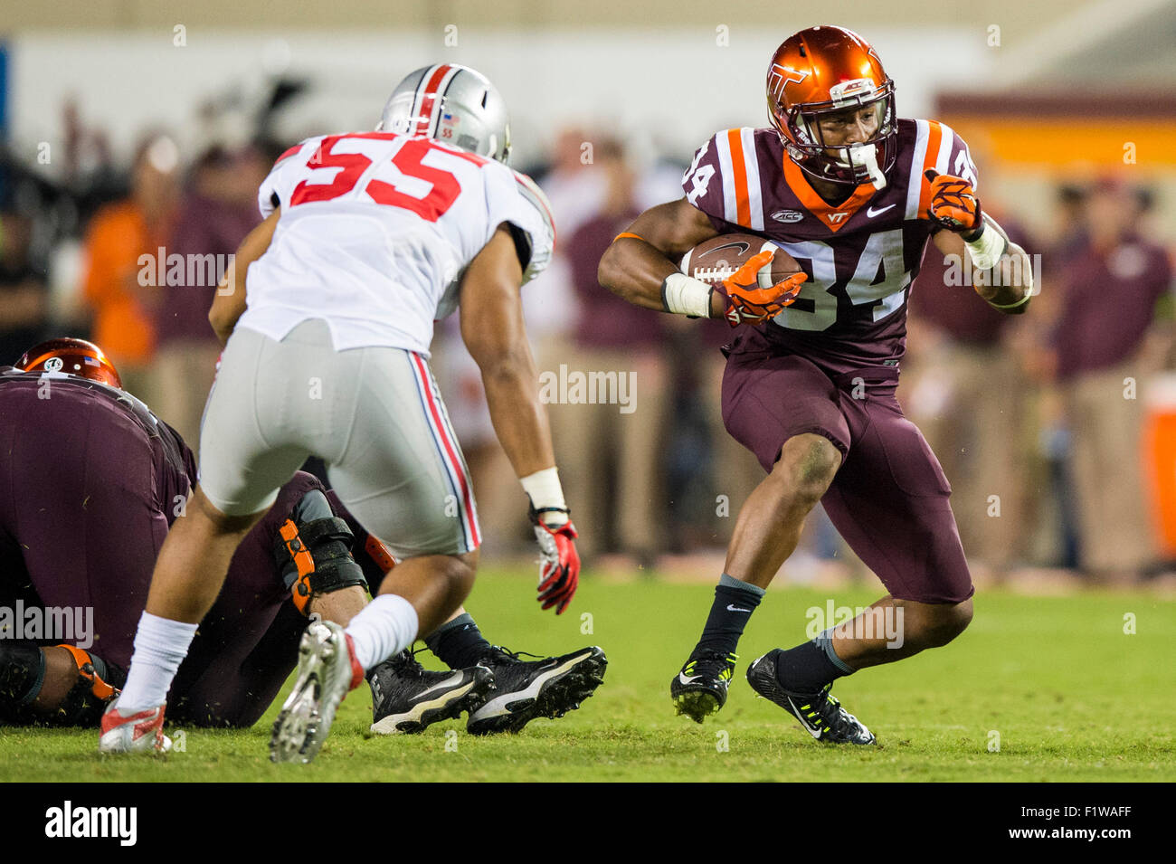 Virginia Tech running back Travon McMillian (34) during the NCAA ...