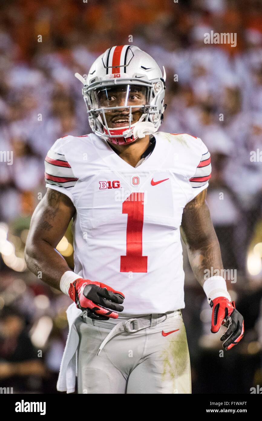 Ohio State wide receiver Braxton Miller (1) after scoring a touchdown ...