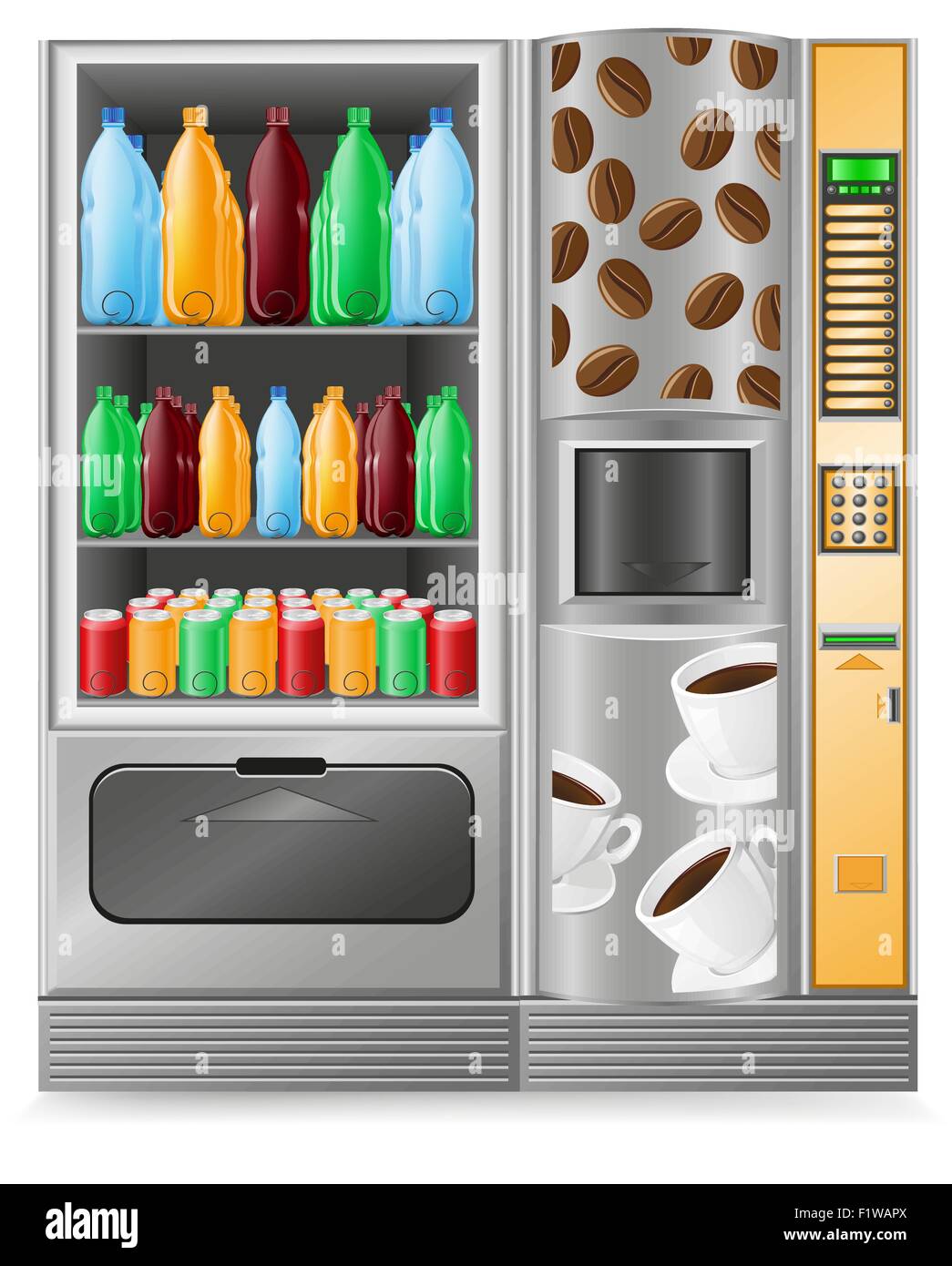 vending coffee and water is a machine vector illustration Stock Vector ...