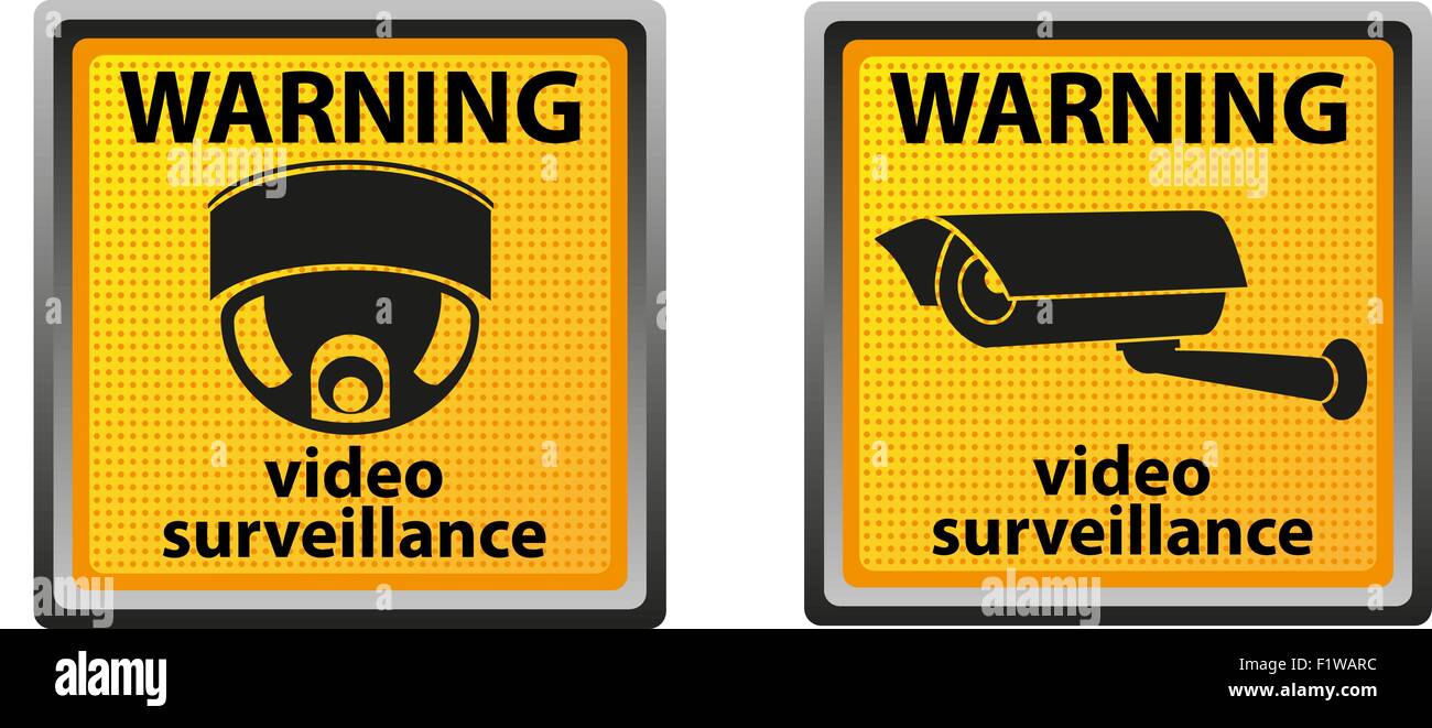 sign warning of surveillance camera vector illustration Stock Vector ...