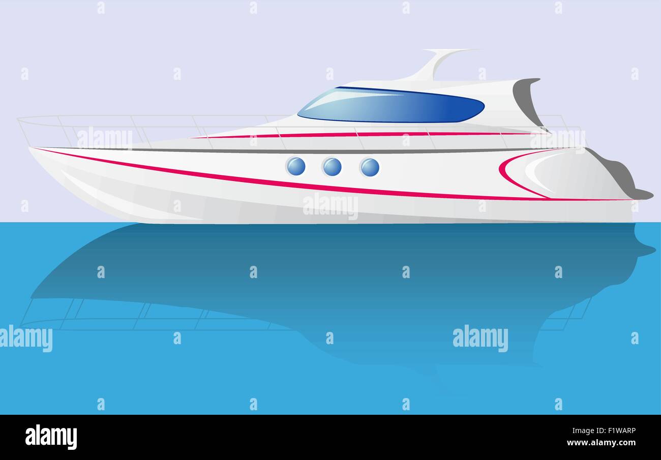 white speed yacht vector illustration Stock Vector Image & Art - Alamy