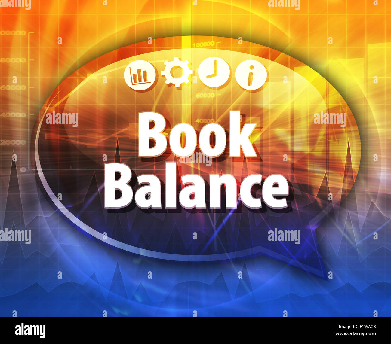 Speech bubble dialog illustration of business term saying Book Balance ...