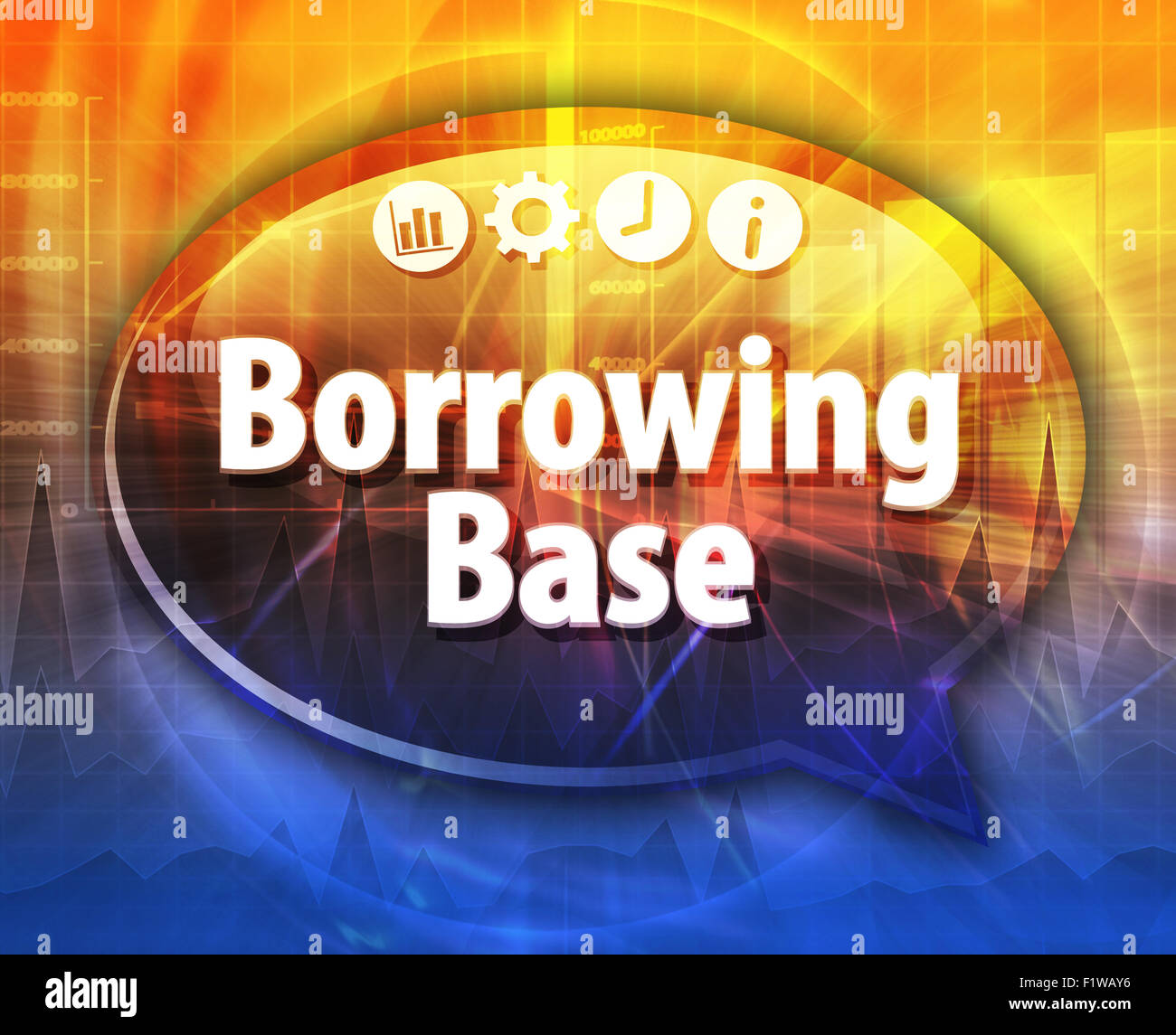 Speech bubble dialog illustration of business term saying Borrowing ...