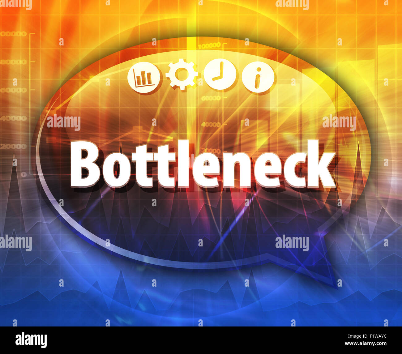 Speech bubble dialog illustration of business term saying Bottleneck ...