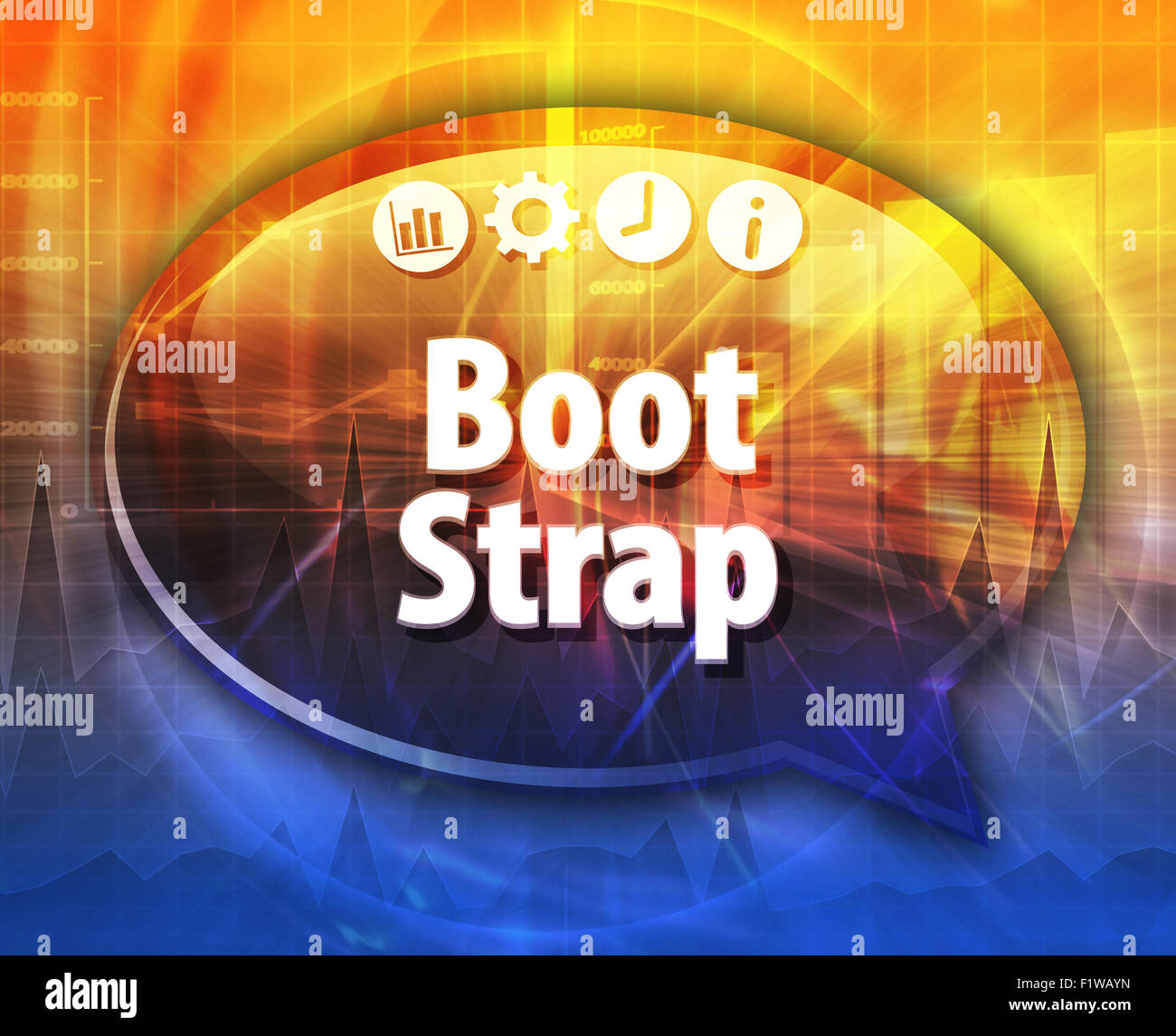 Speech bubble dialog illustration of business term saying Bootstrap ...