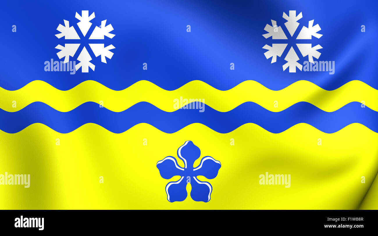 3D Flag of the Prince George, Canada. Close Up Stock Photo - Alamy