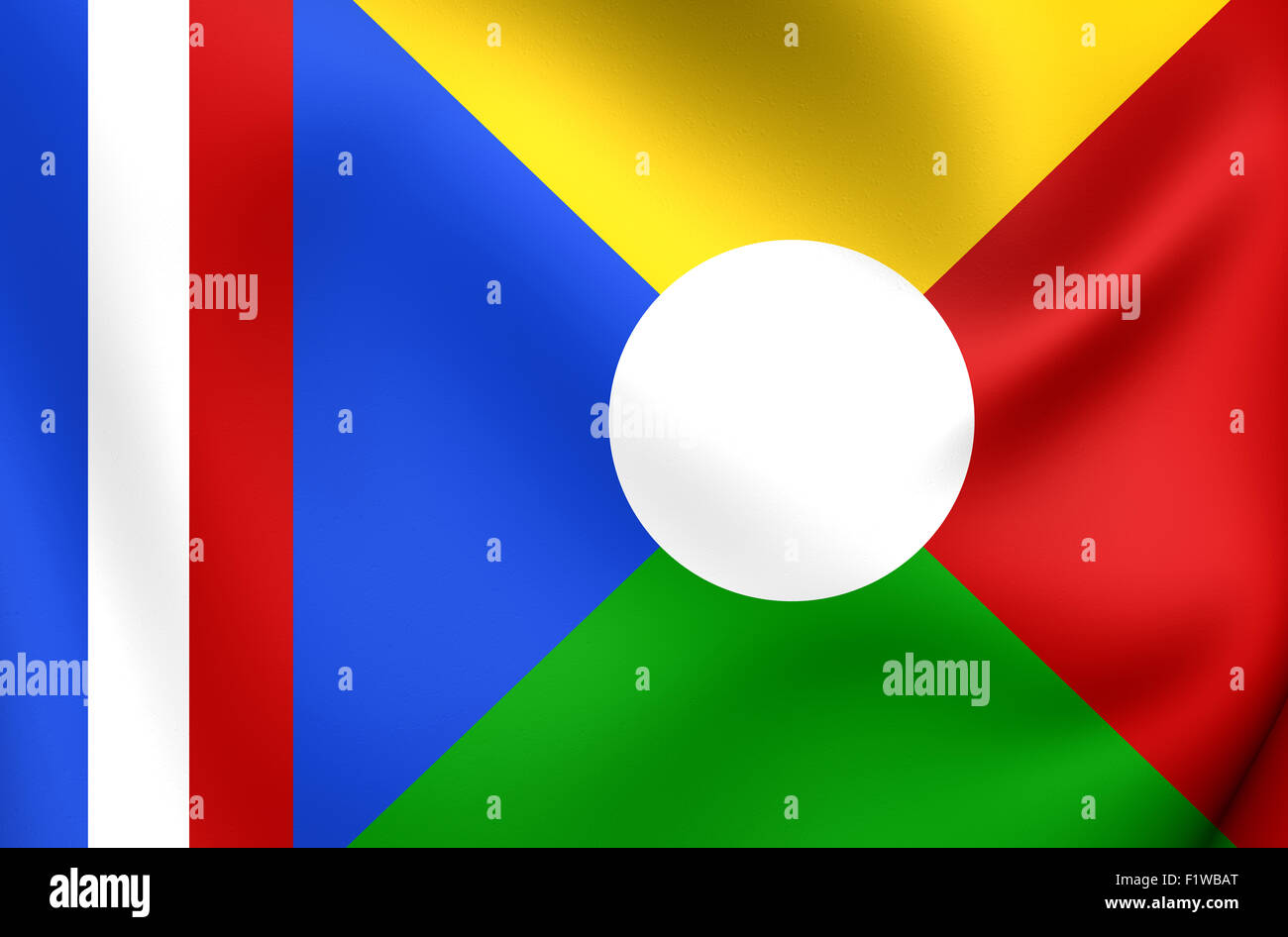 3D Flag of the Reunion (Proposed). Close Up Stock Photo - Alamy