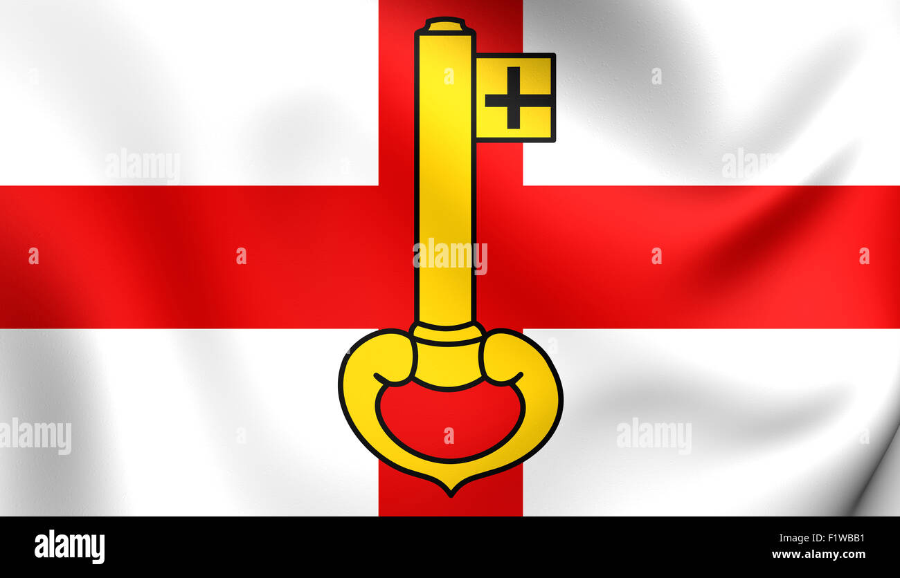 3D Flag of the Rheinberg, Germany. Close Up Stock Photo - Alamy