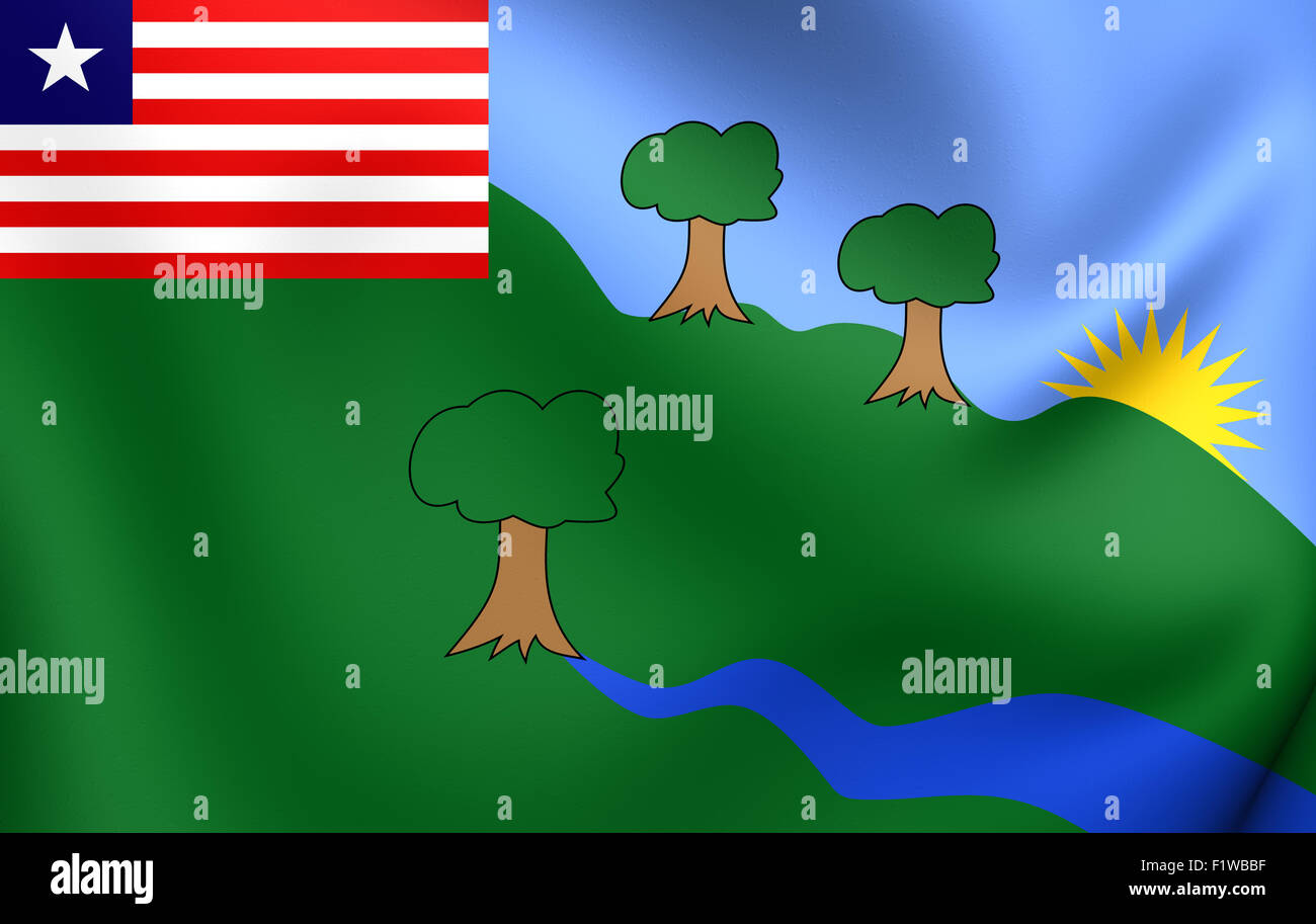 3D Flag of the River Gee County, Liberia. Close Up Stock Photo - Alamy