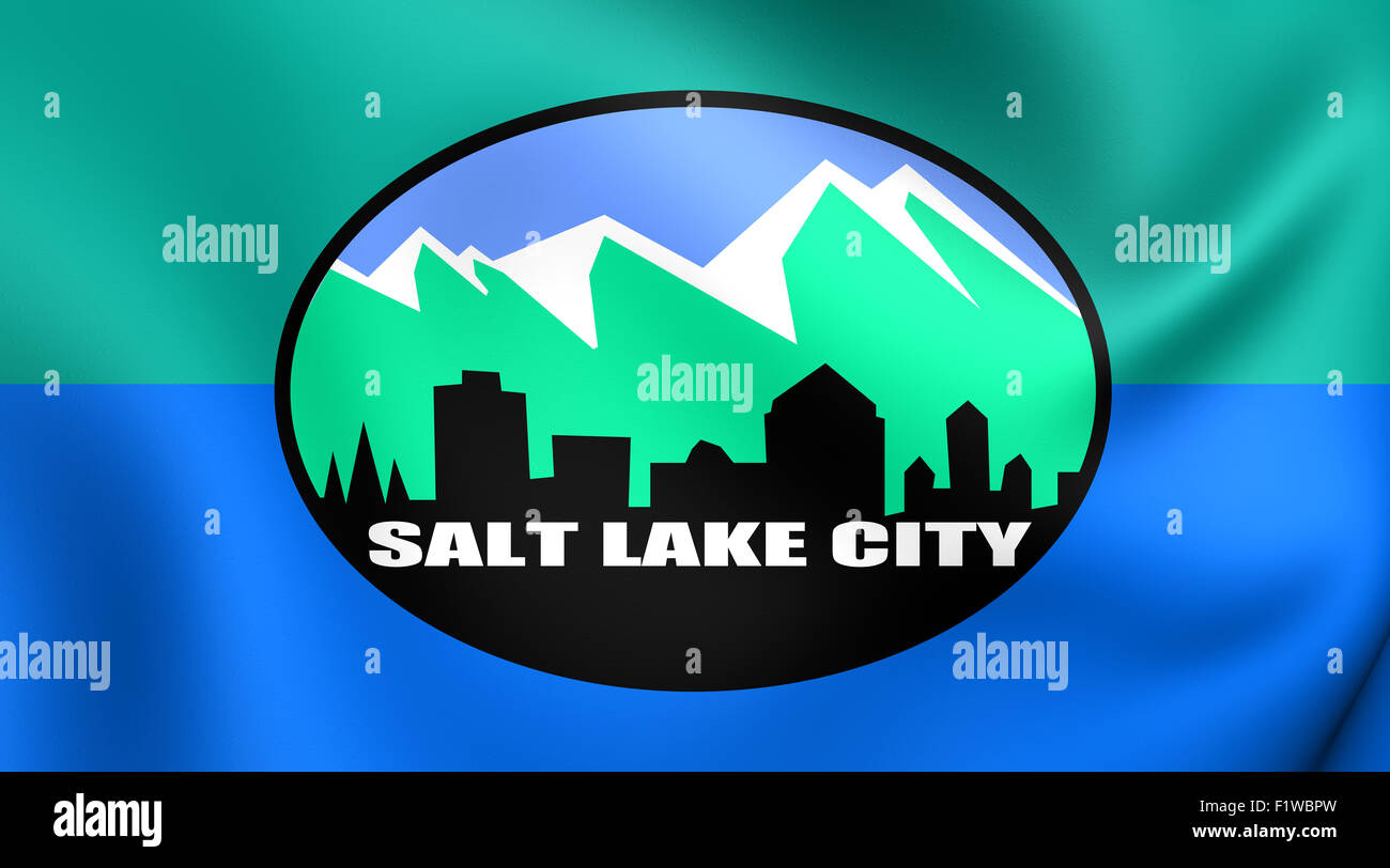 3D Flag of Salt Lake City, USA. Close Up Stock Photo - Alamy