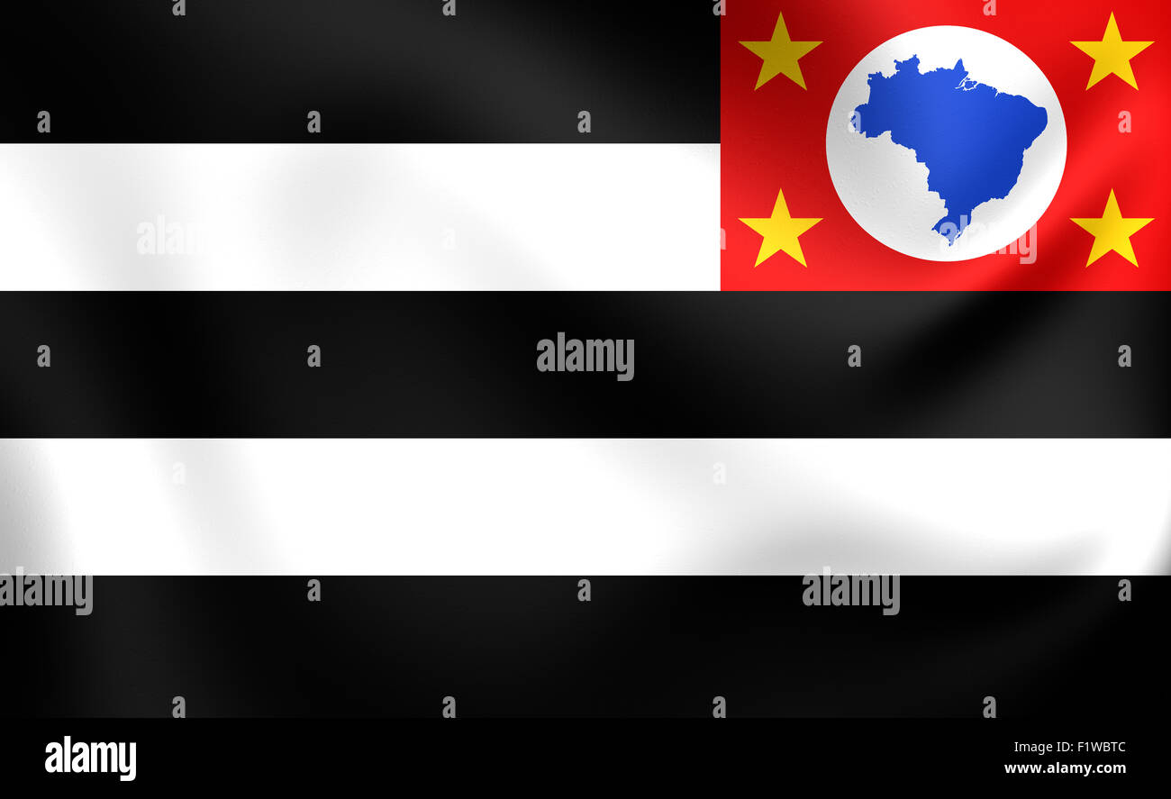 Flag of Sao Paulo State (reverse side), Brazil. Close Up Stock Photo ...