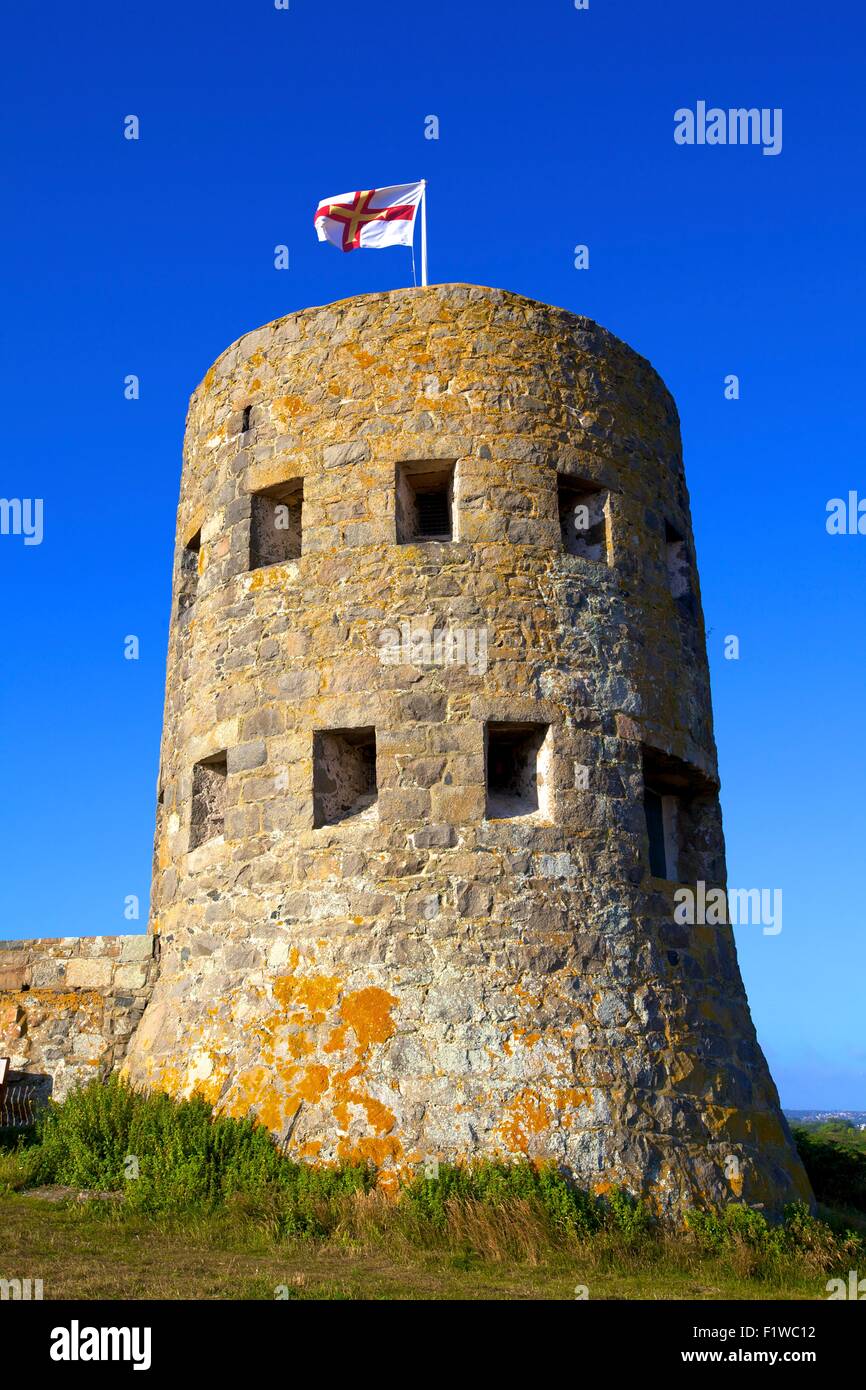Martello Tower No 5, L'Ancresse Bay, Guernsey, Channel Islands Stock ...