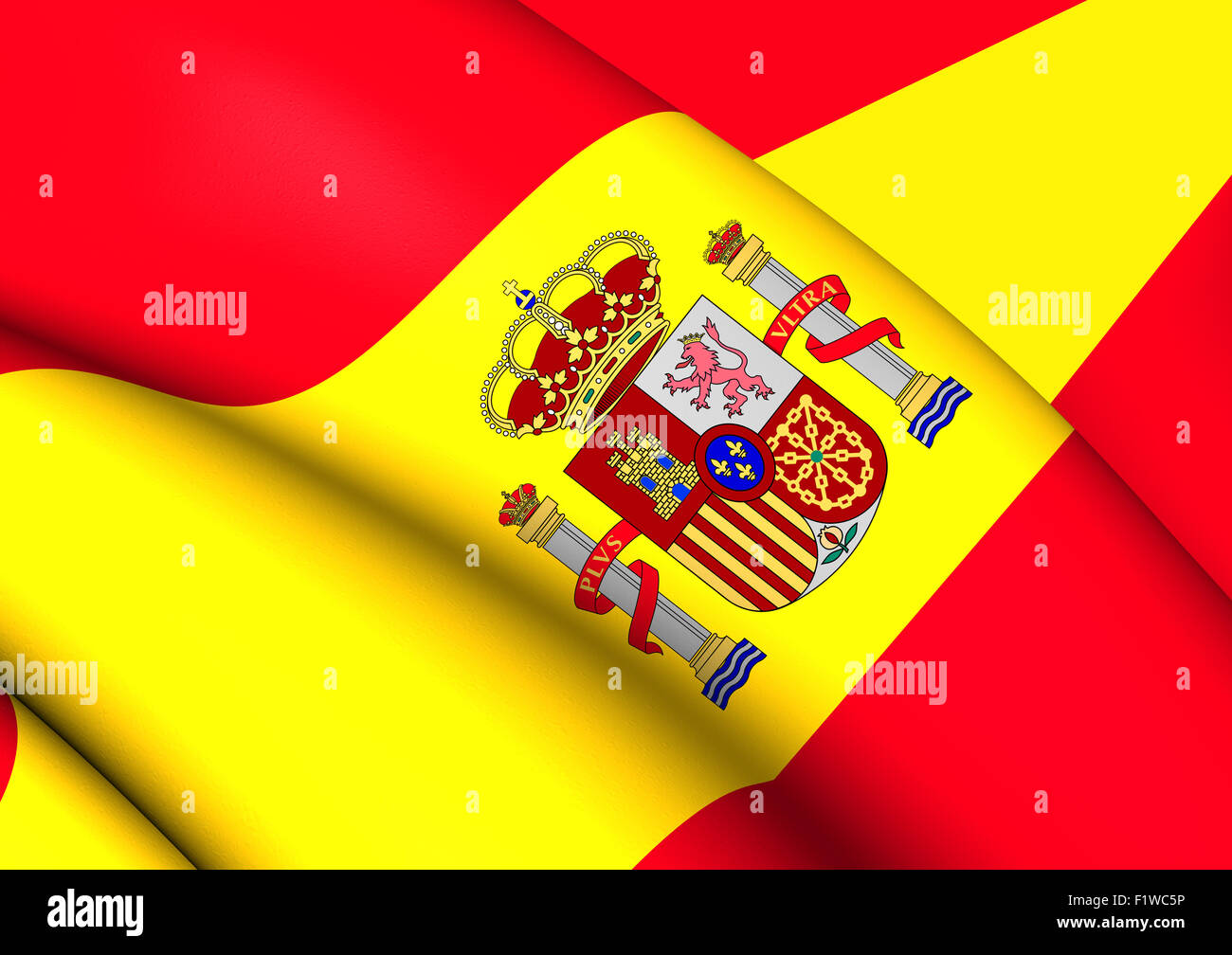 3D Flag of the Spain. 3D Illustration Stock Photo - Alamy