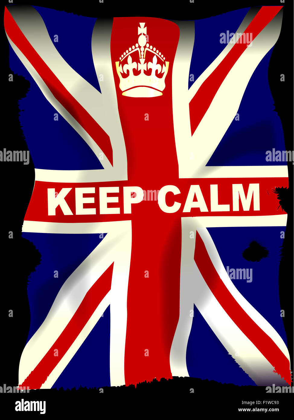 Keep Calm crown poster with Union Jack Flag Stock Photo - Alamy
