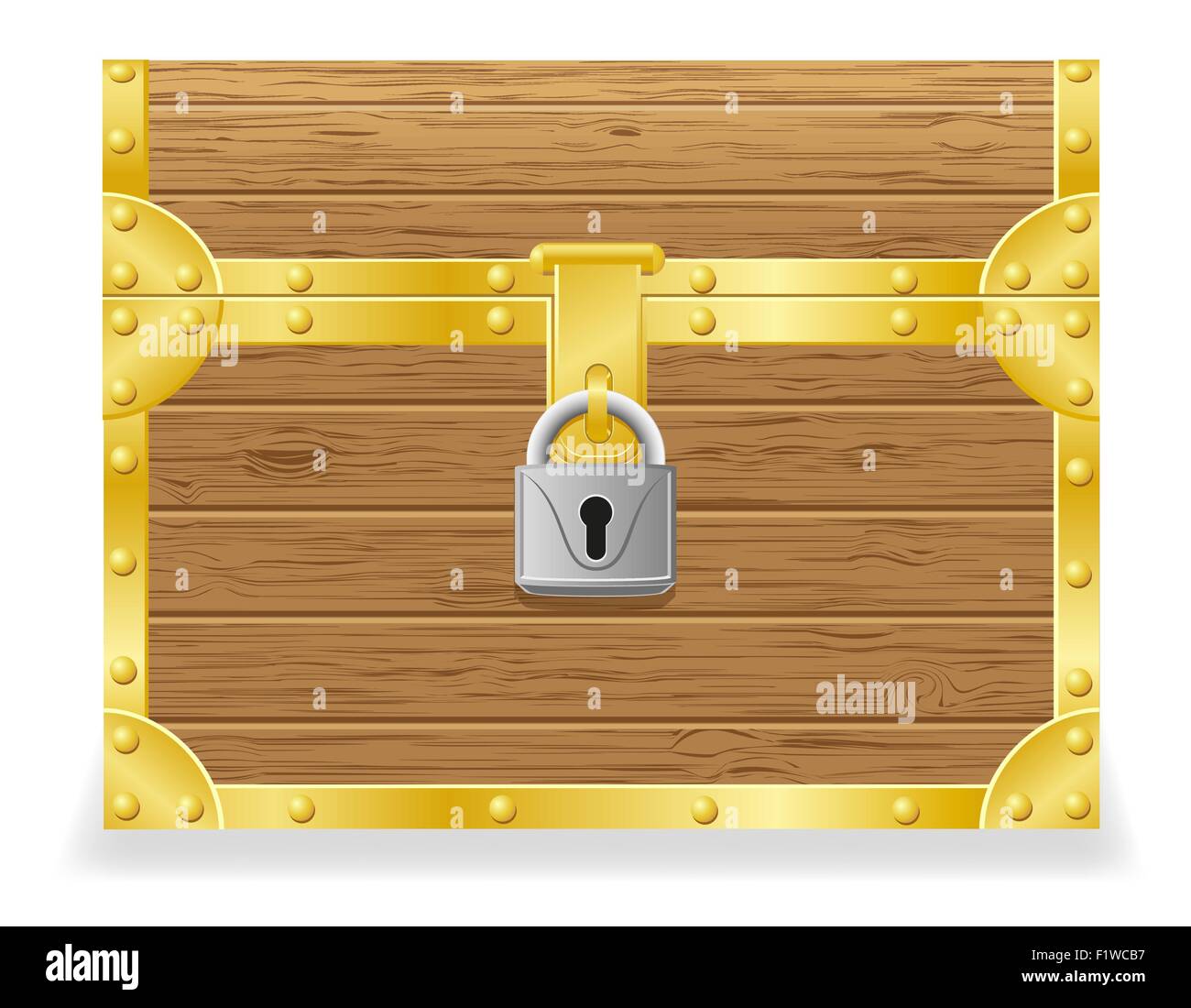 closed antique chest vector illustration isolated on white background ...