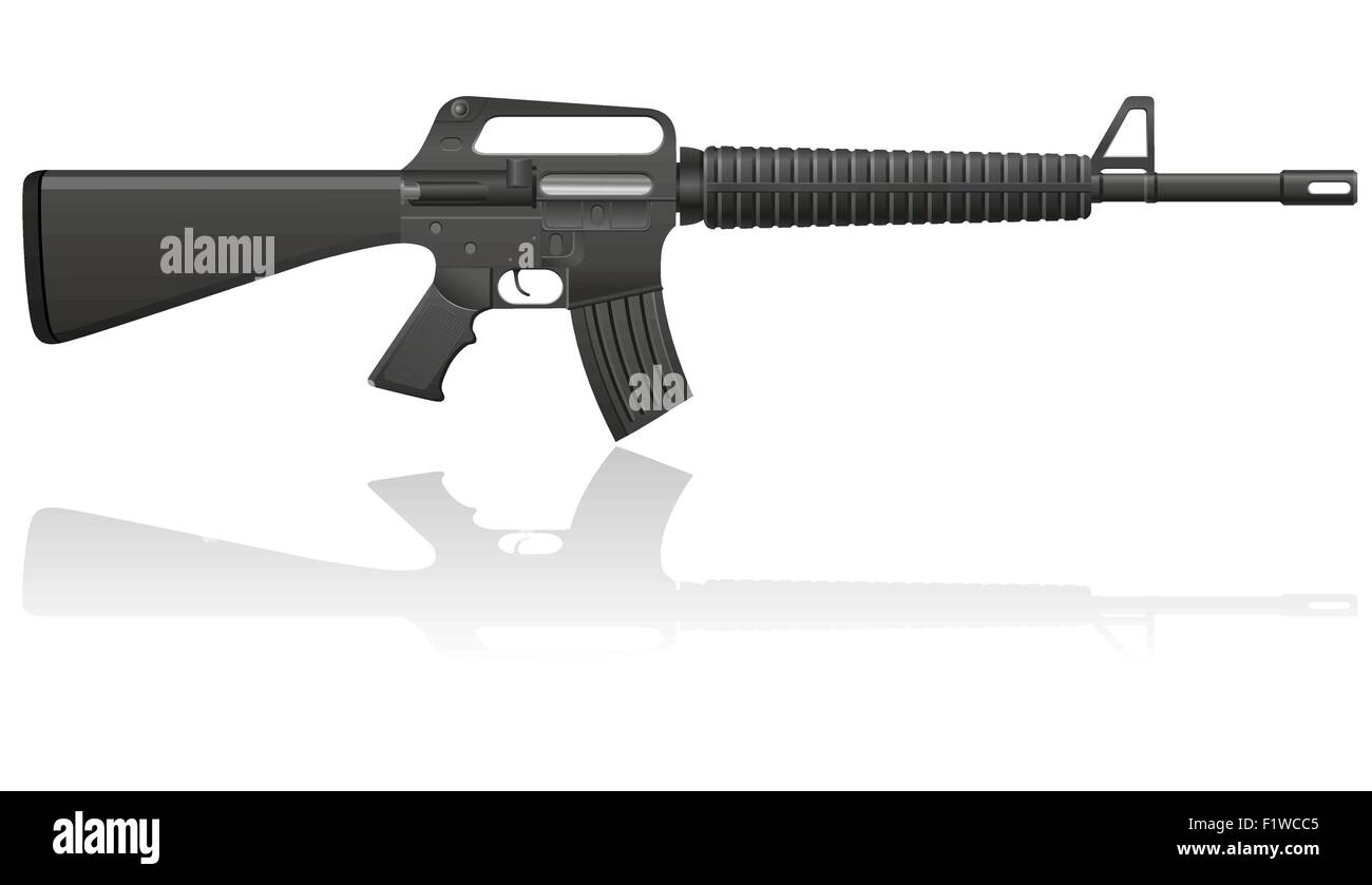 automatic machine M-16 vector illustration isolated on white background ...