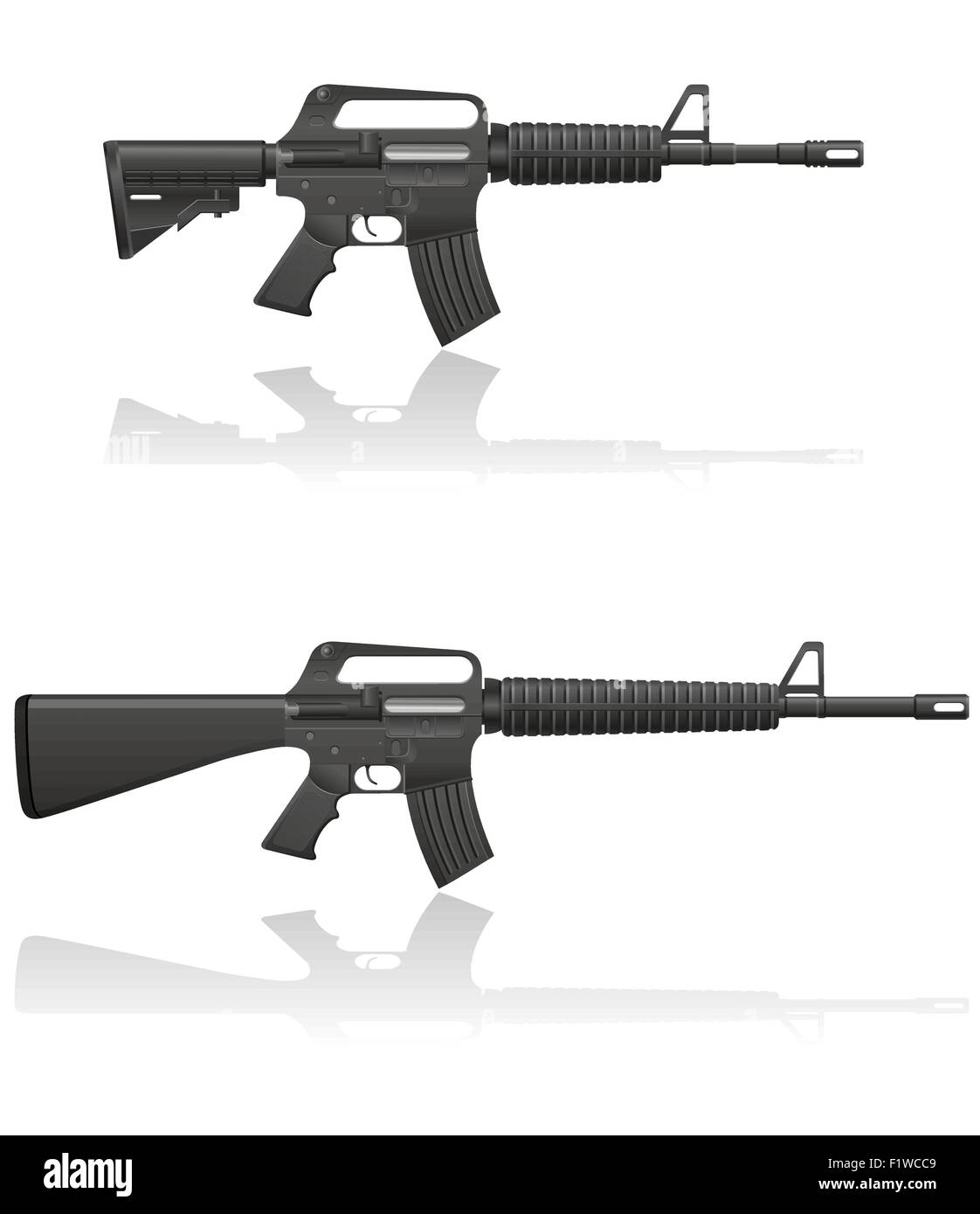 automatic machine M-16 vector illustration isolated on white background ...