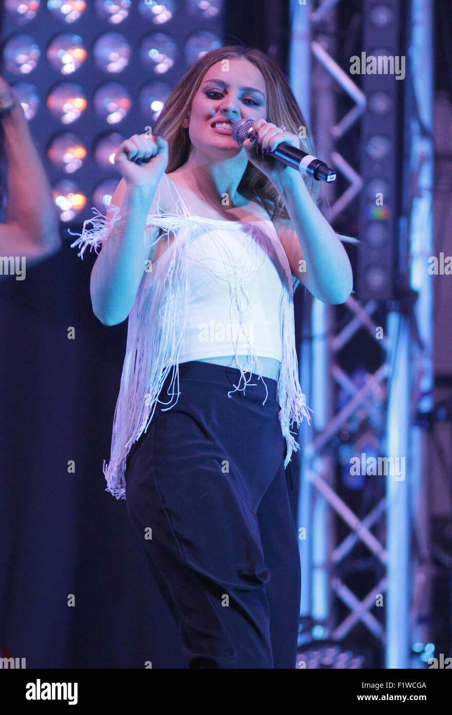 London, UK, 7th June 2015: Perrie Edwards of Little Mix on stage at the ...