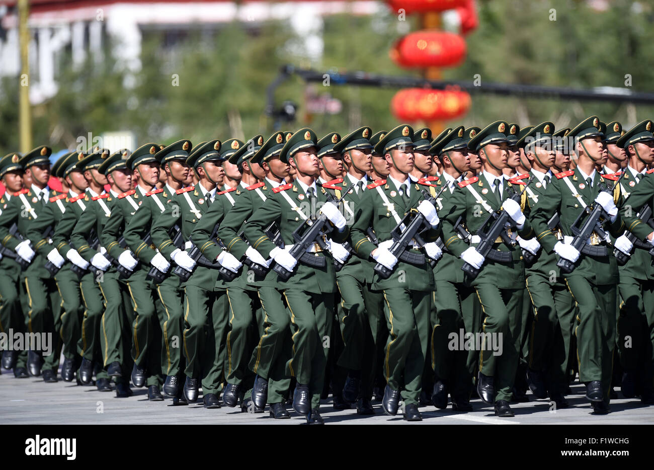Lhasa, China's Tibet Autonomous Region. 8th Sep, 2015. An armed police ...