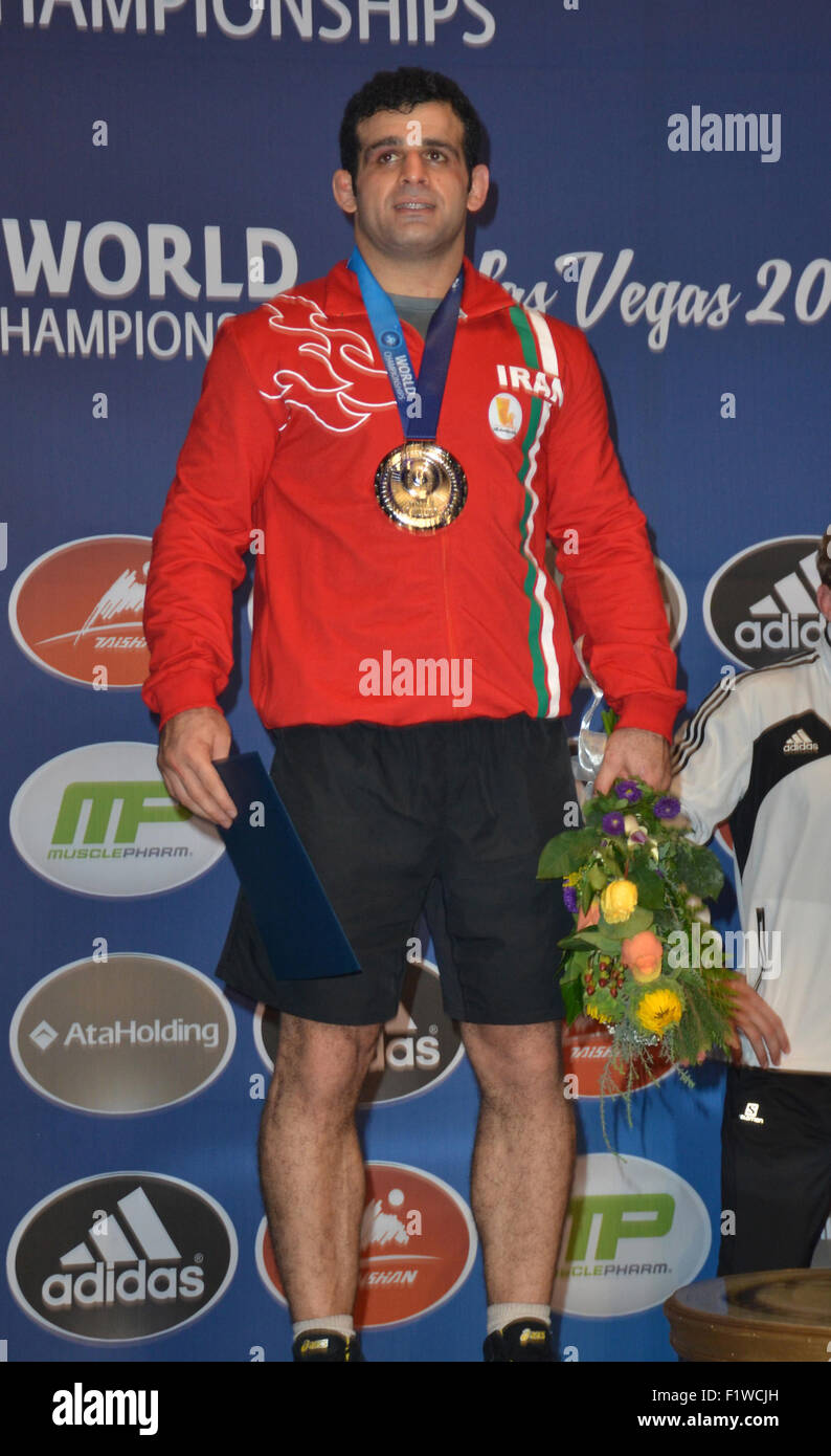Las Vegas, Nevada, USA. 7th Sep, 2015. Silver medalist Iranian Ghasem ...